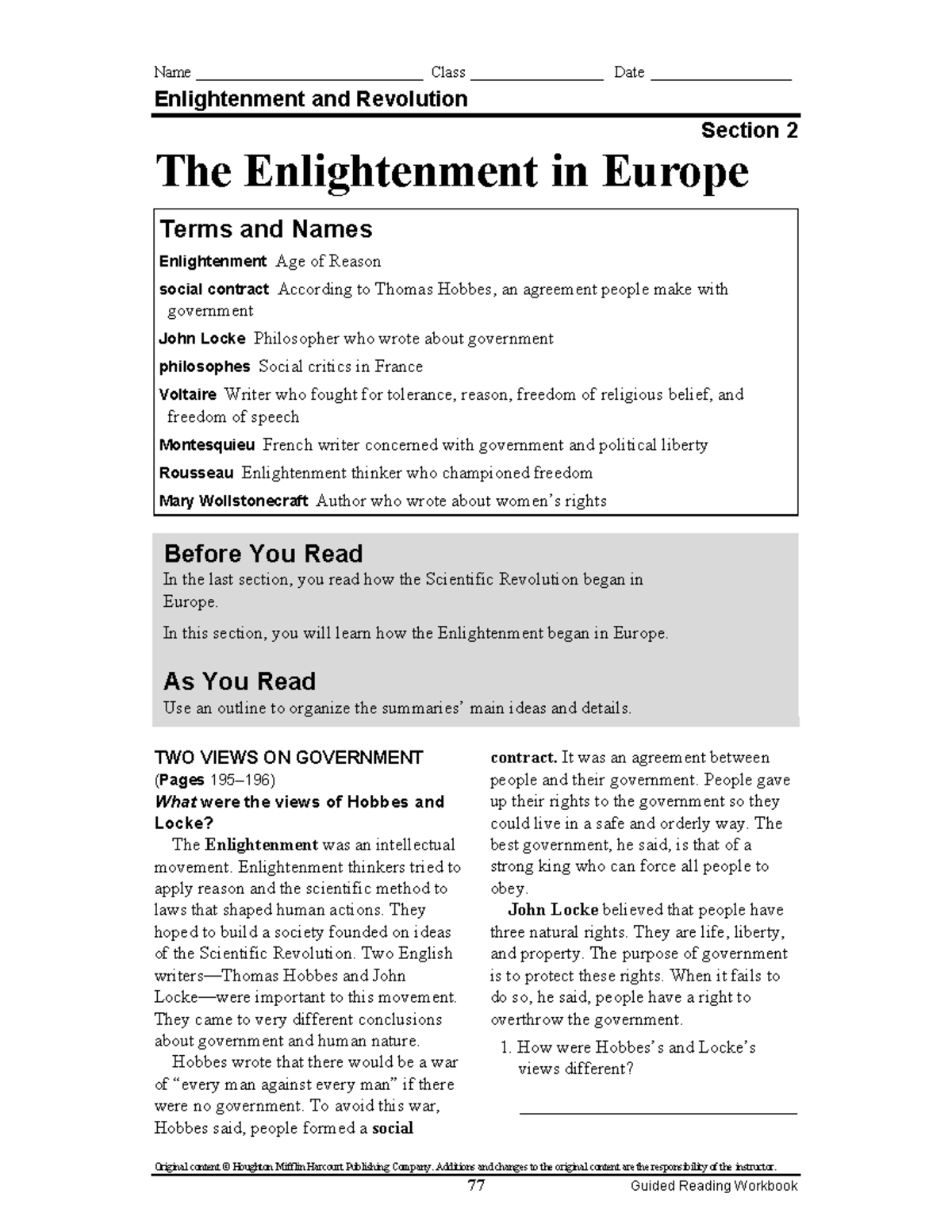 MWH Section 23 - Practice modern world history on this document. - Name ...