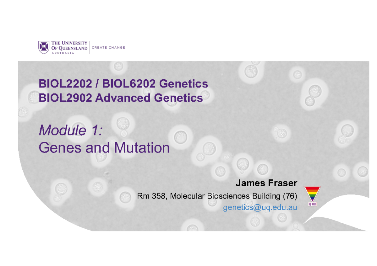 2023 BIOL2202 Lecture 03 - 1 per page - BIOL2902 Advanced Genetics ...