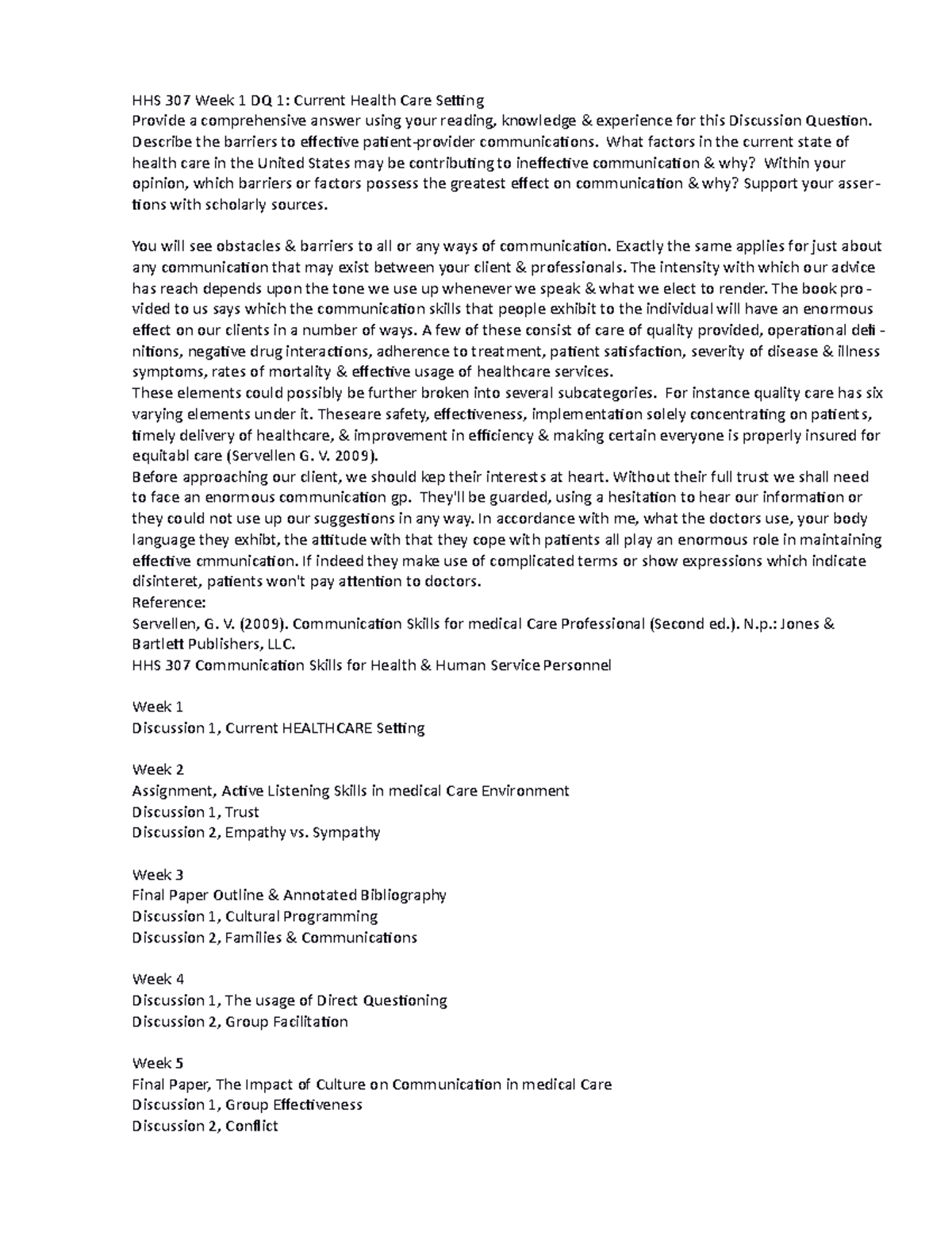 HHS 307 Week 1 DQ 1, Current Health Care Setting - HHS 307 Week 1 DQ 1 ...