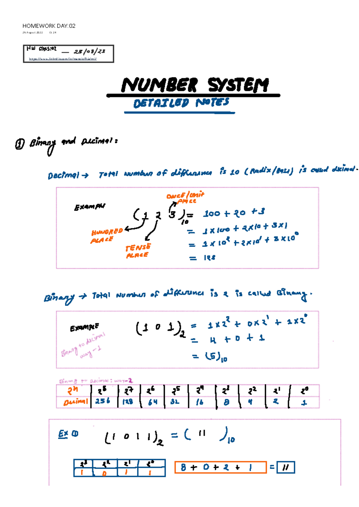 DSA HW OF Class 02 BY Manoj Kumar - HOMEWORK DAY:02 26 August 2023 15:24 Hw Class:02 NUMBER ...