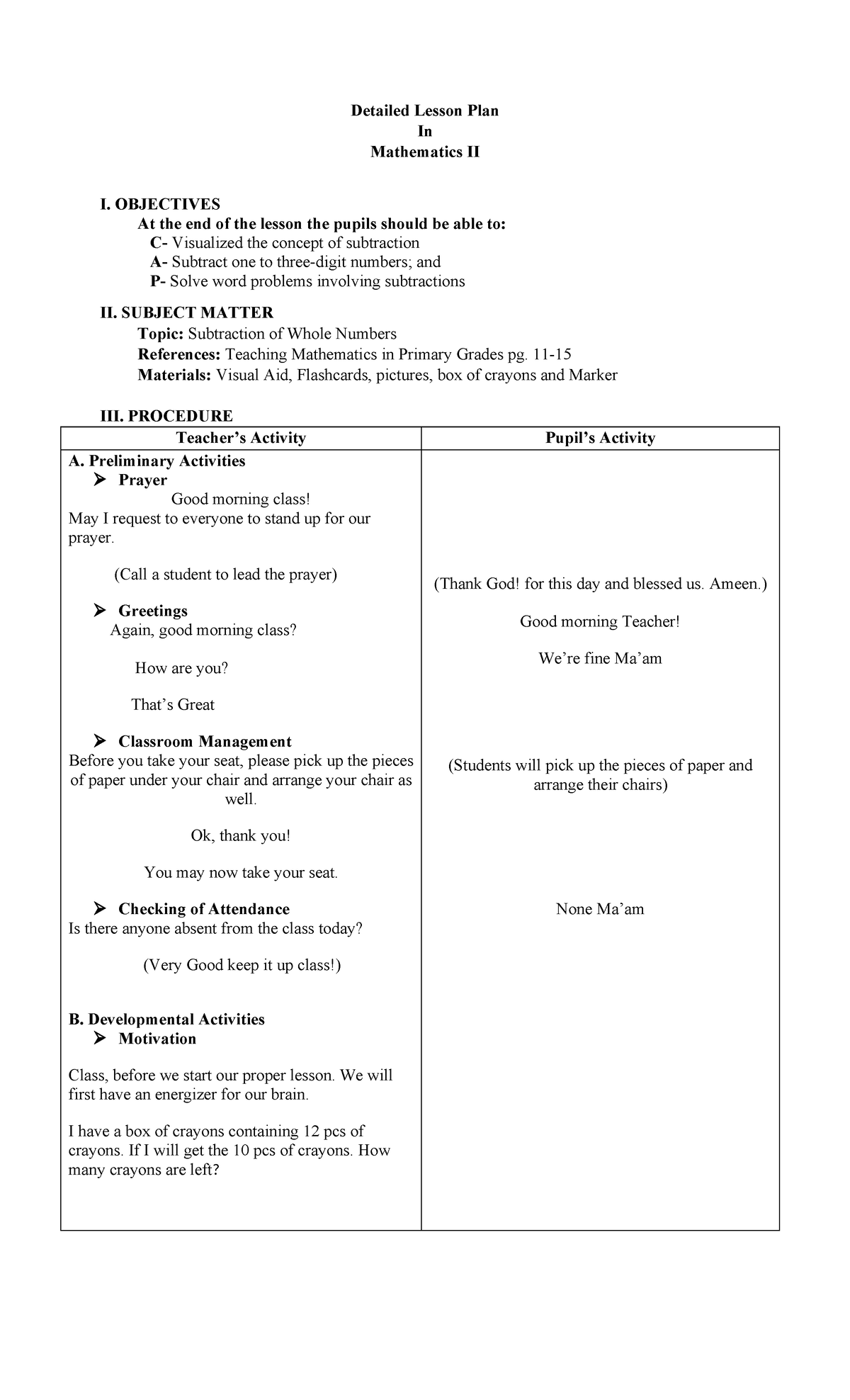 4AS Detailed Lesson PLAN - Detailed Lesson Plan In Mathematics II I ...