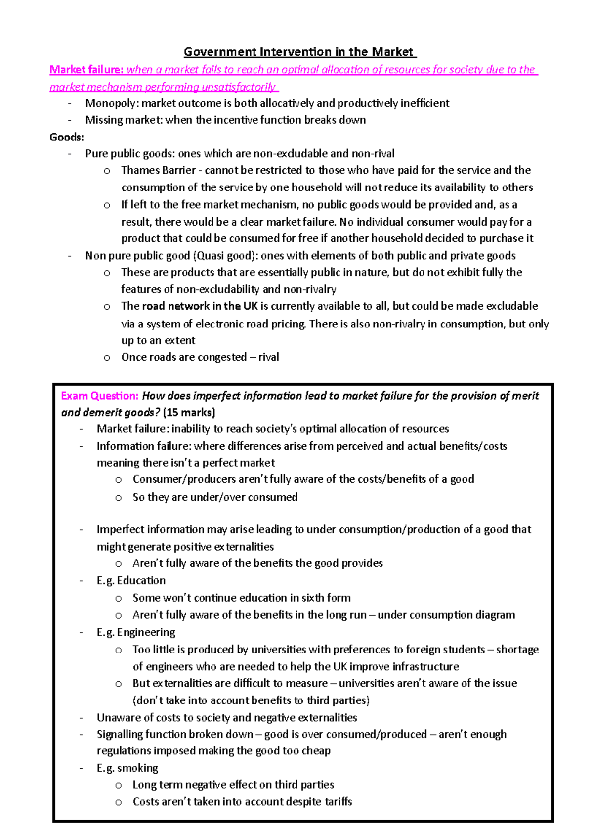 Government Intervention in the Market - No individual consumer would ...