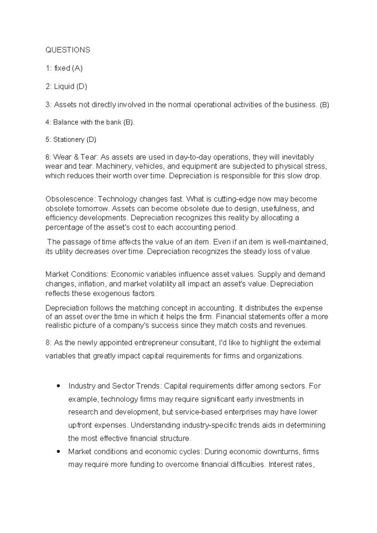 Man 206 - this is an 206 tutorial one - QUESTIONS 1: fixed (A) 2 ...