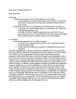 Obsrvation 3b - class observation notes - Observation 3b: Requires ...