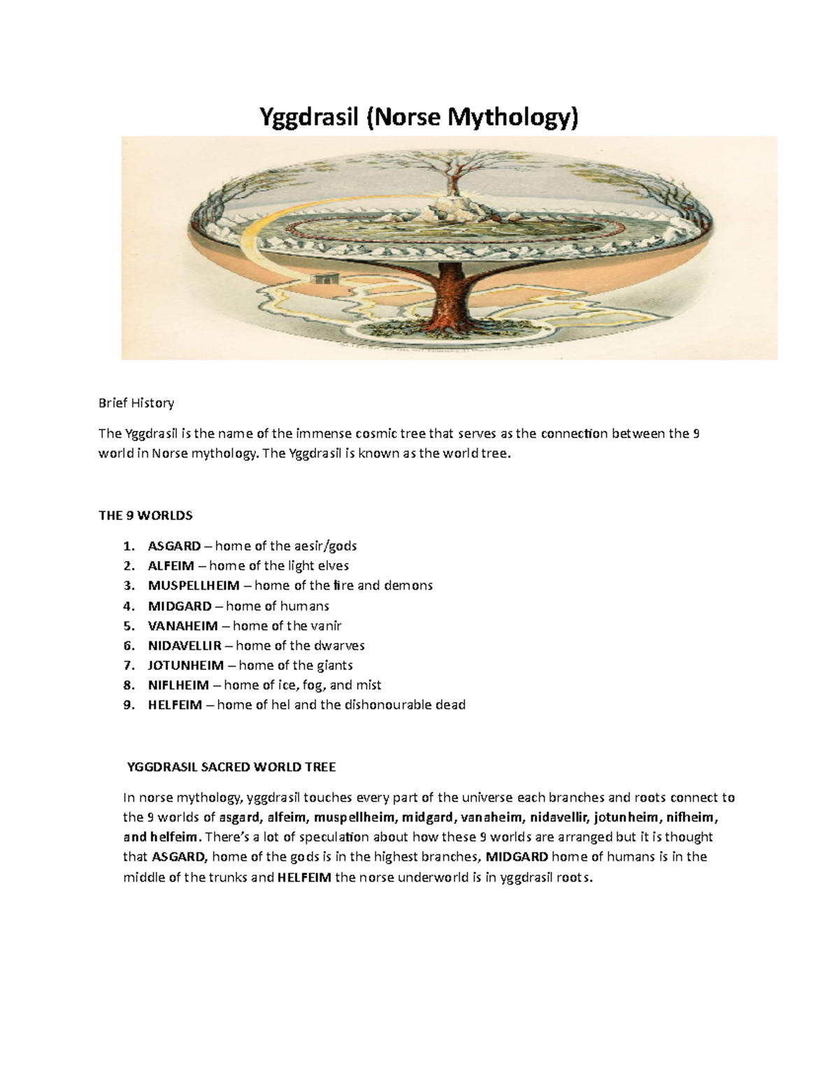 Yggdrasil the nine world - Yggdrasil (Norse Mythology) Brief History ...