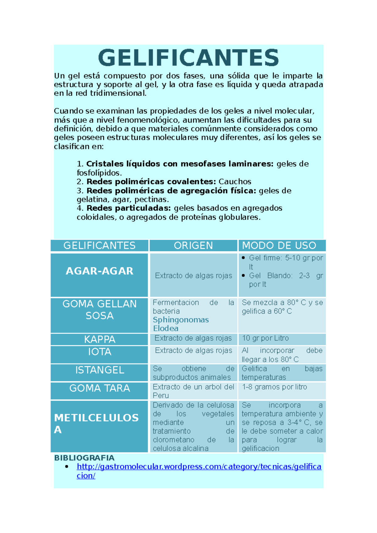 Origen y uso de los principales gelificantes - GELIFICANTES Un gel está ...