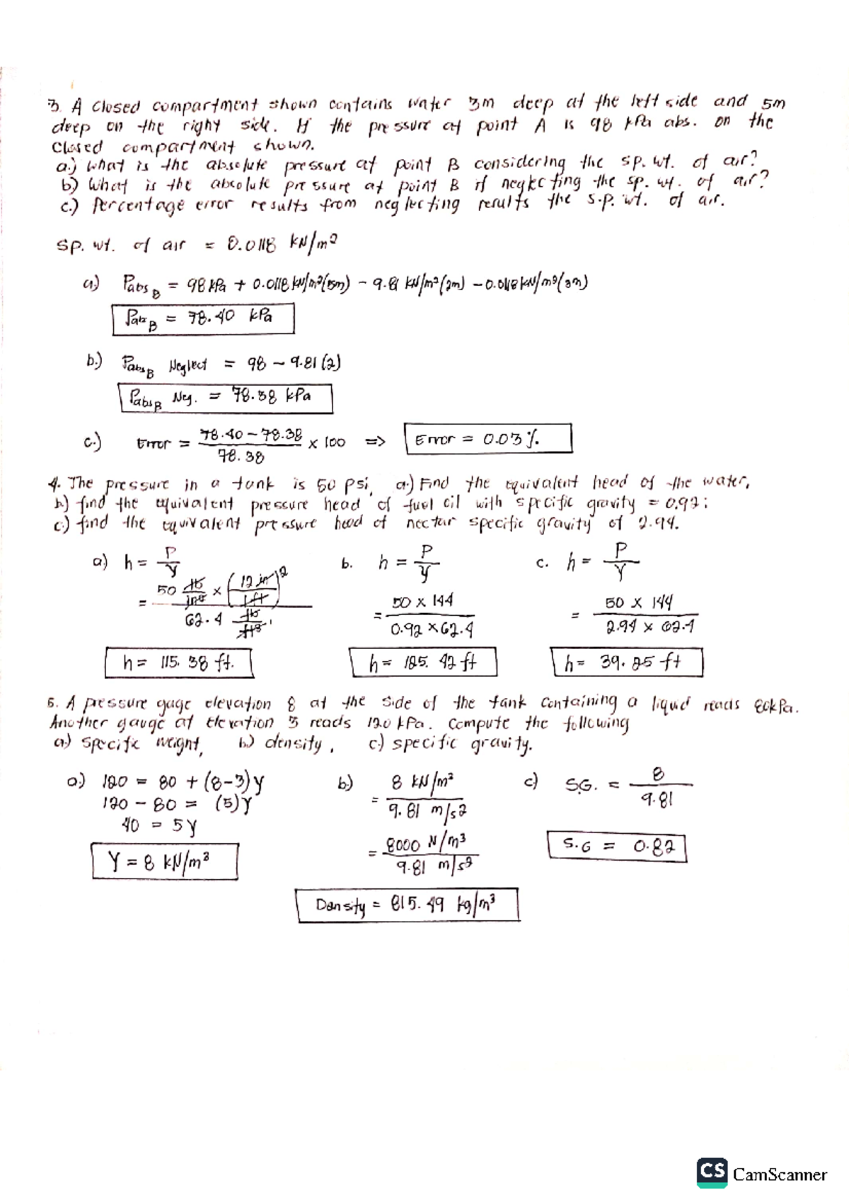 Fluid dynamics module 3 PS c - Mechanical Engineering - CamScanner - Studocu