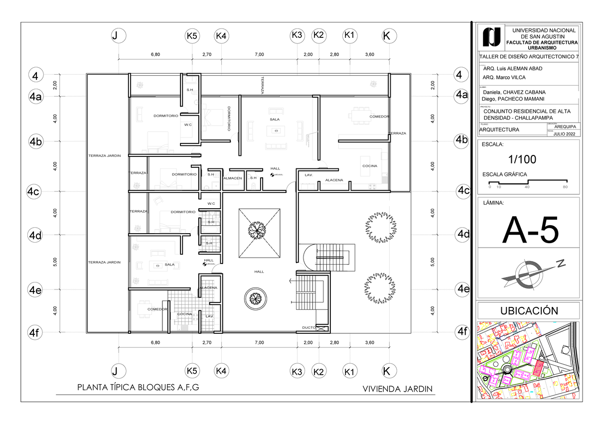 4 - Planos Conjunto residencial - SALA HALL COMEDOR LAV. DORMITORIO S S ...