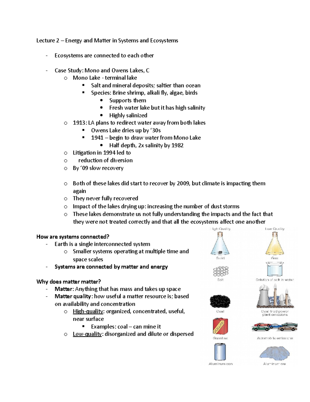 Lecture 2 - Energy and Matter in Systems and Ecosystems - Biology 2485B ...