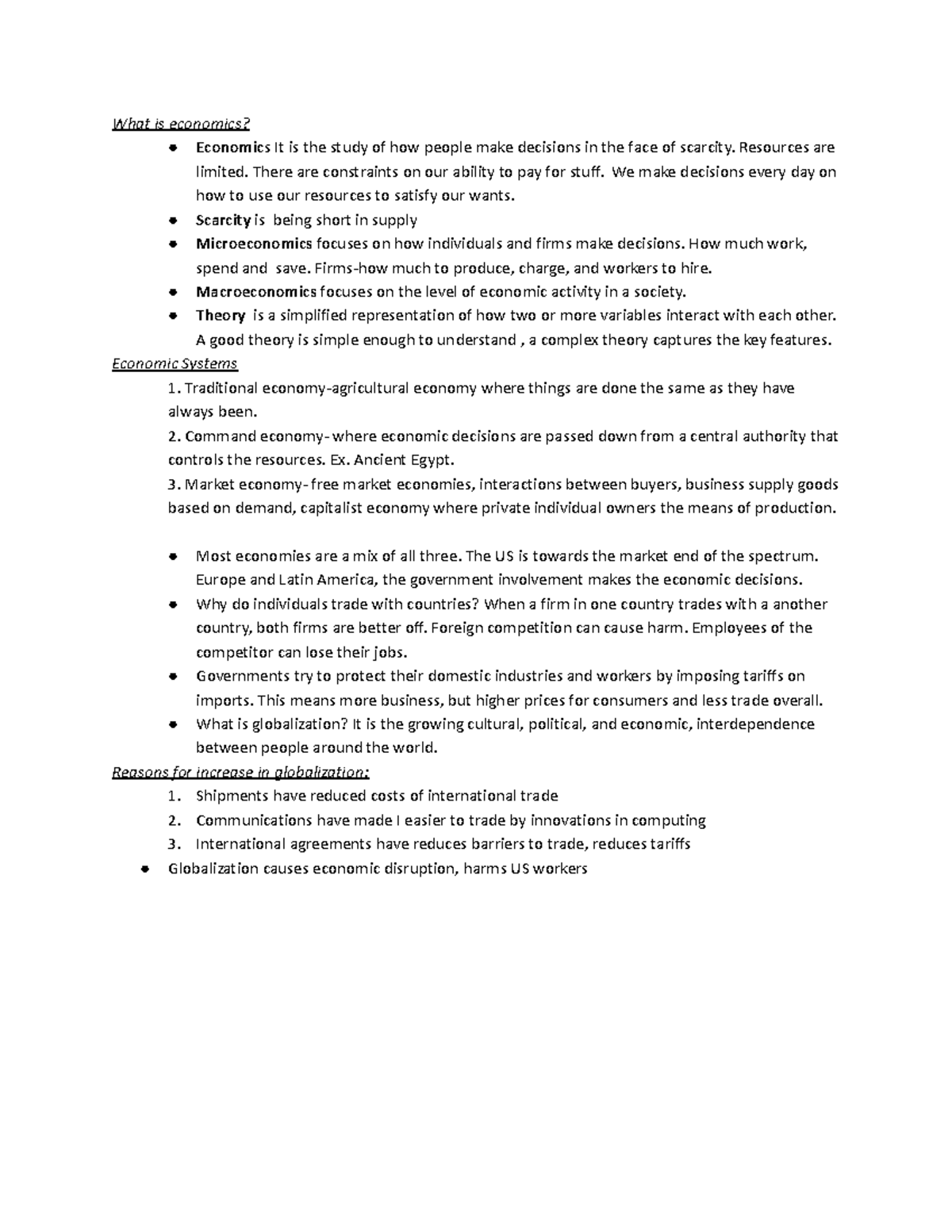 Chapter 1 Welcome to Economics - What is economics? Economic s It is ...