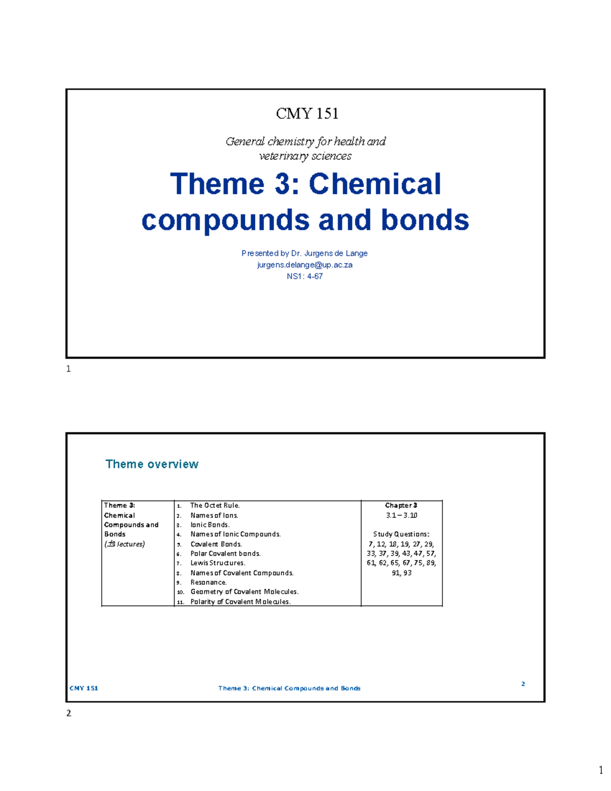 (Printer Friendly) Theme 3 - Chemical Compounds and bonds Lecture Notes ...