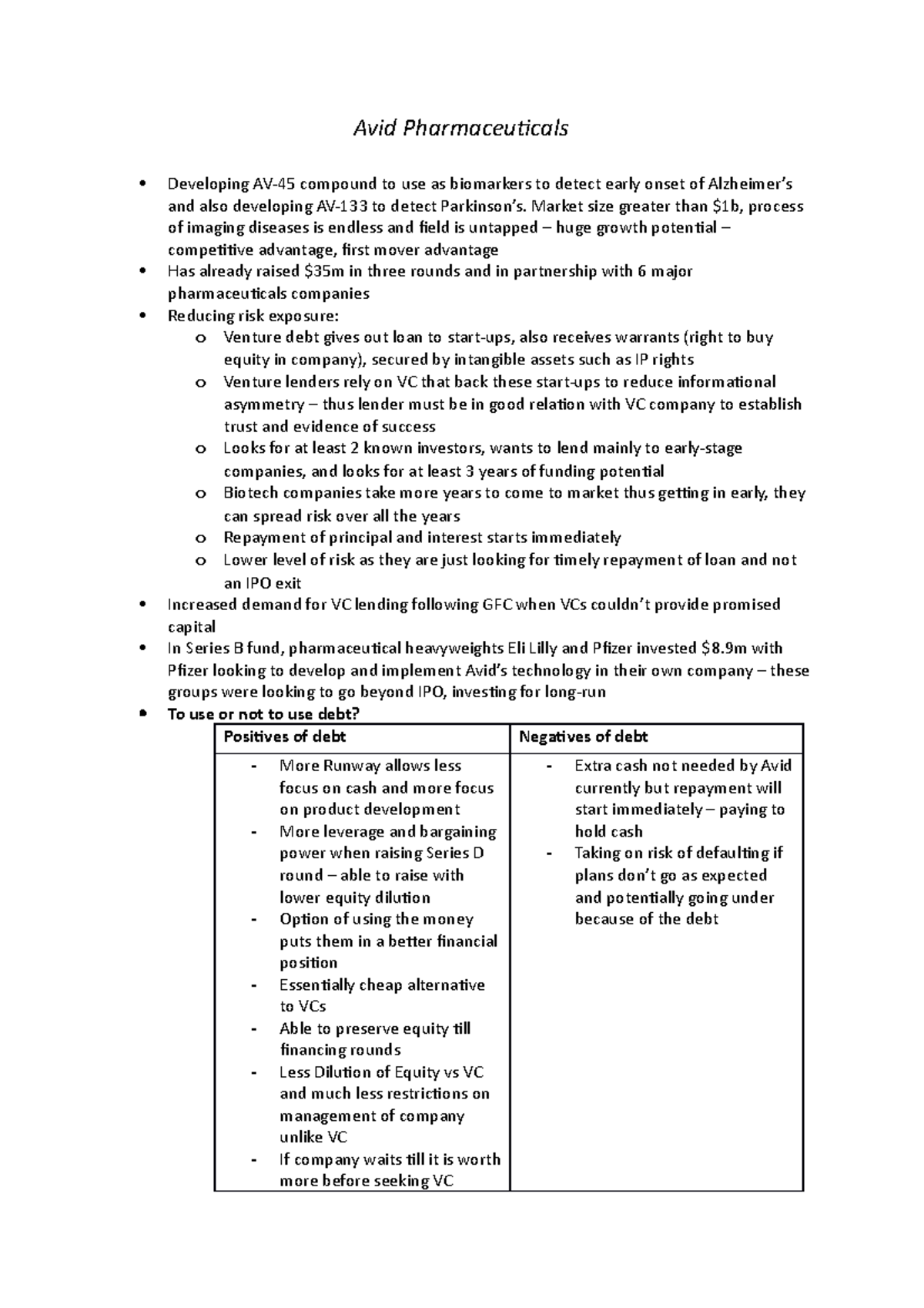 Avid Pharmaceuticals Notes - Avid Pharmaceuticals Developing AV-45 ...