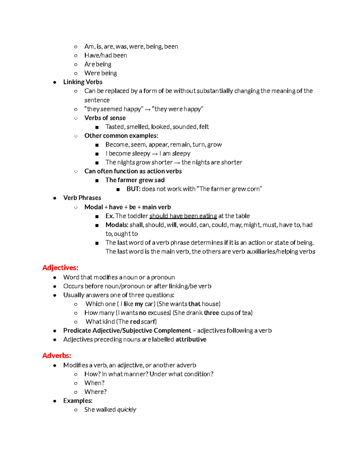 English 1008 4 - Am, is, are, was, were, being, been Have/had been Are ...