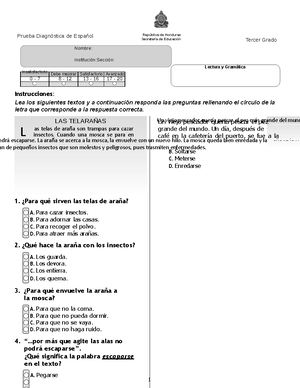 Orientaciones Evaluación Diagnóstica 4TO Grado Español - EVALUACIÓN ...