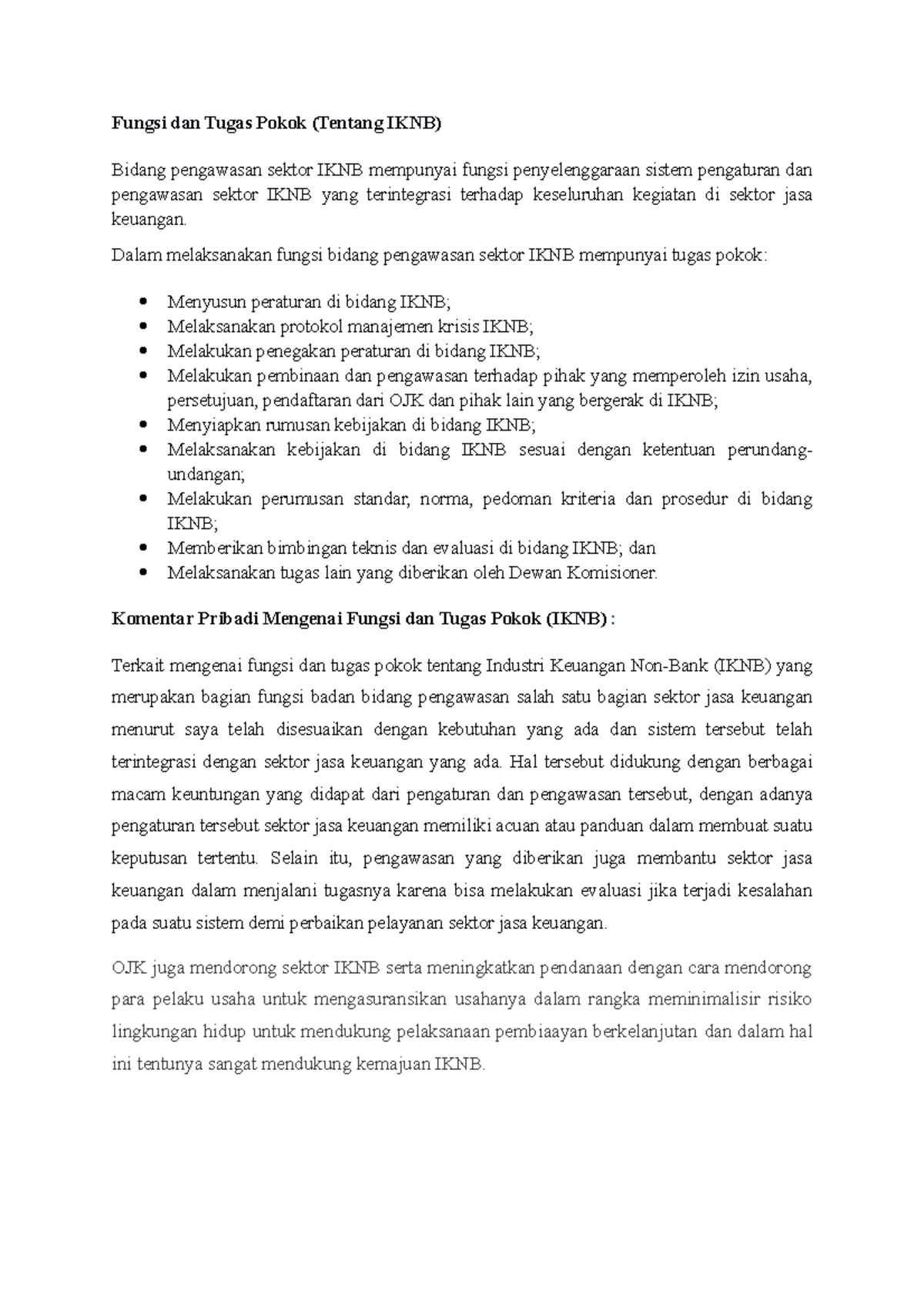 6. pengawasan sektor IKNB - Dalam melaksanakan fungsi bidang pengawasan ...