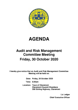 15. Risk Management Committee Agenda Template - RISK MANAGEMENT ...