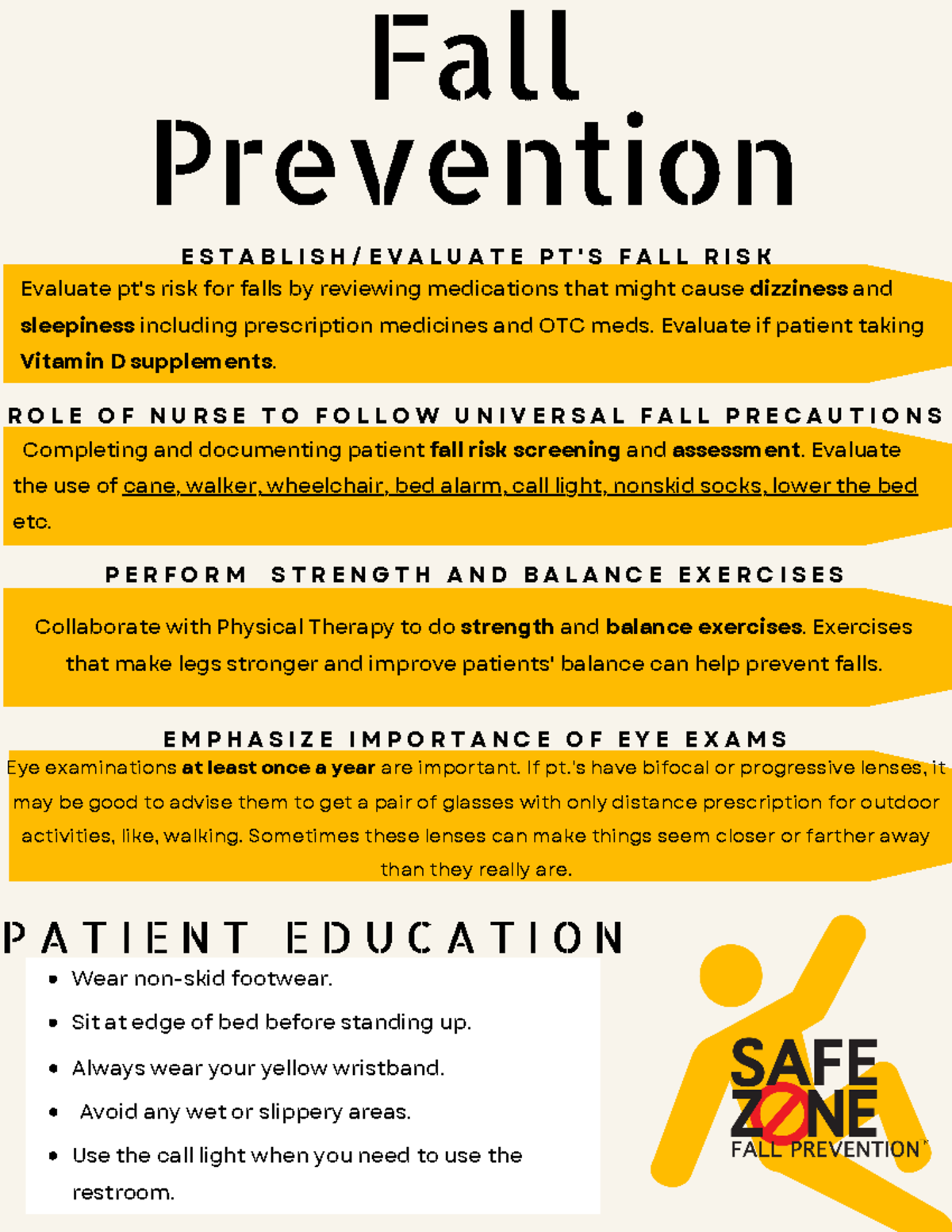 Fall Prevention - patho - P A T I E N T E D U C A T I O N Eye ...