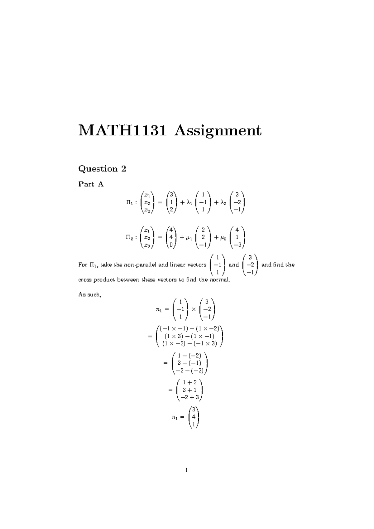 Maths 1B/MATH1131 Assignment 1 for Mobius Pure Flavour Mathematics 2024 - MATH1131 Assignment ...