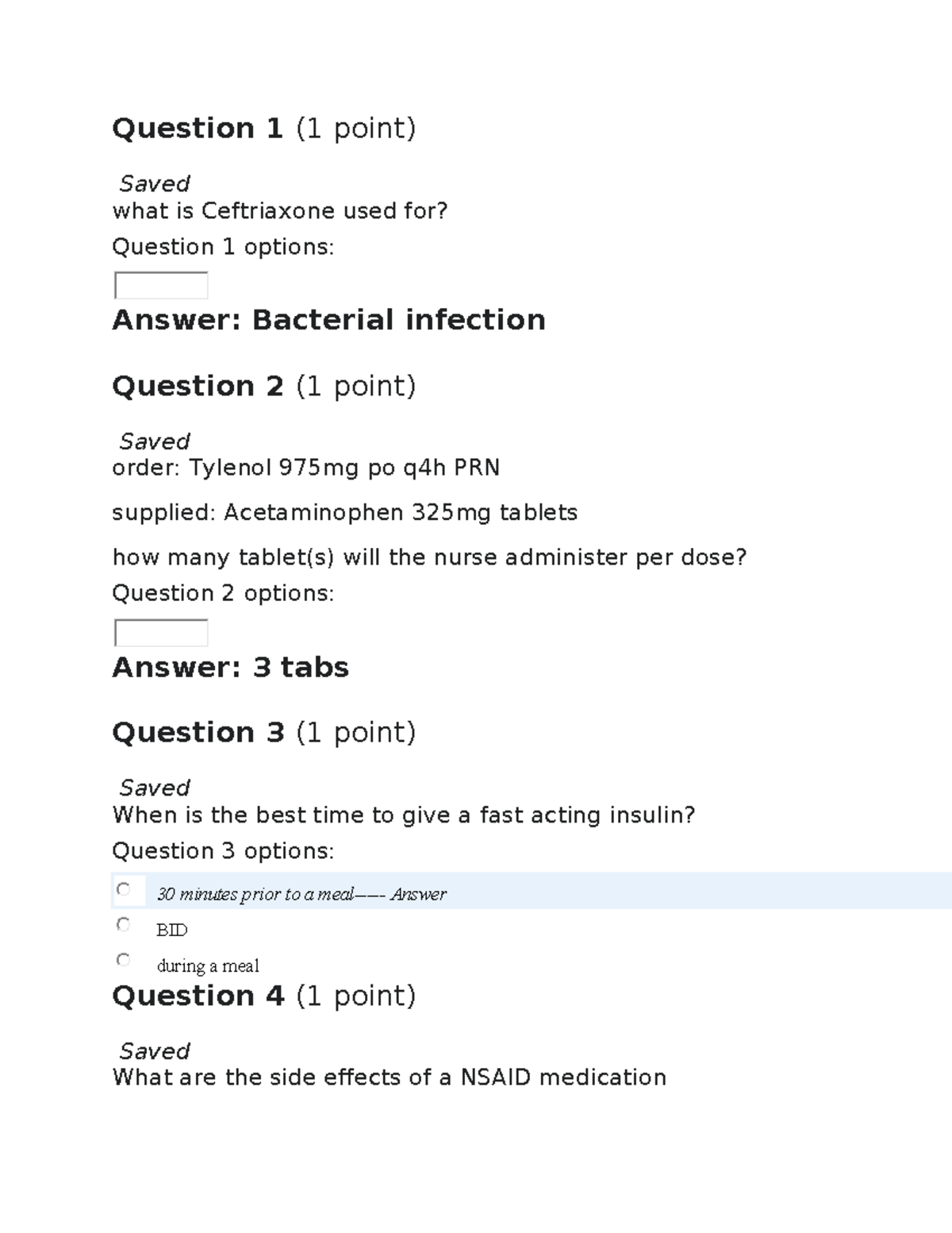 MATH QUIZ 2 Prof Prac - practical nursing placement test 1 - Question 1 ...