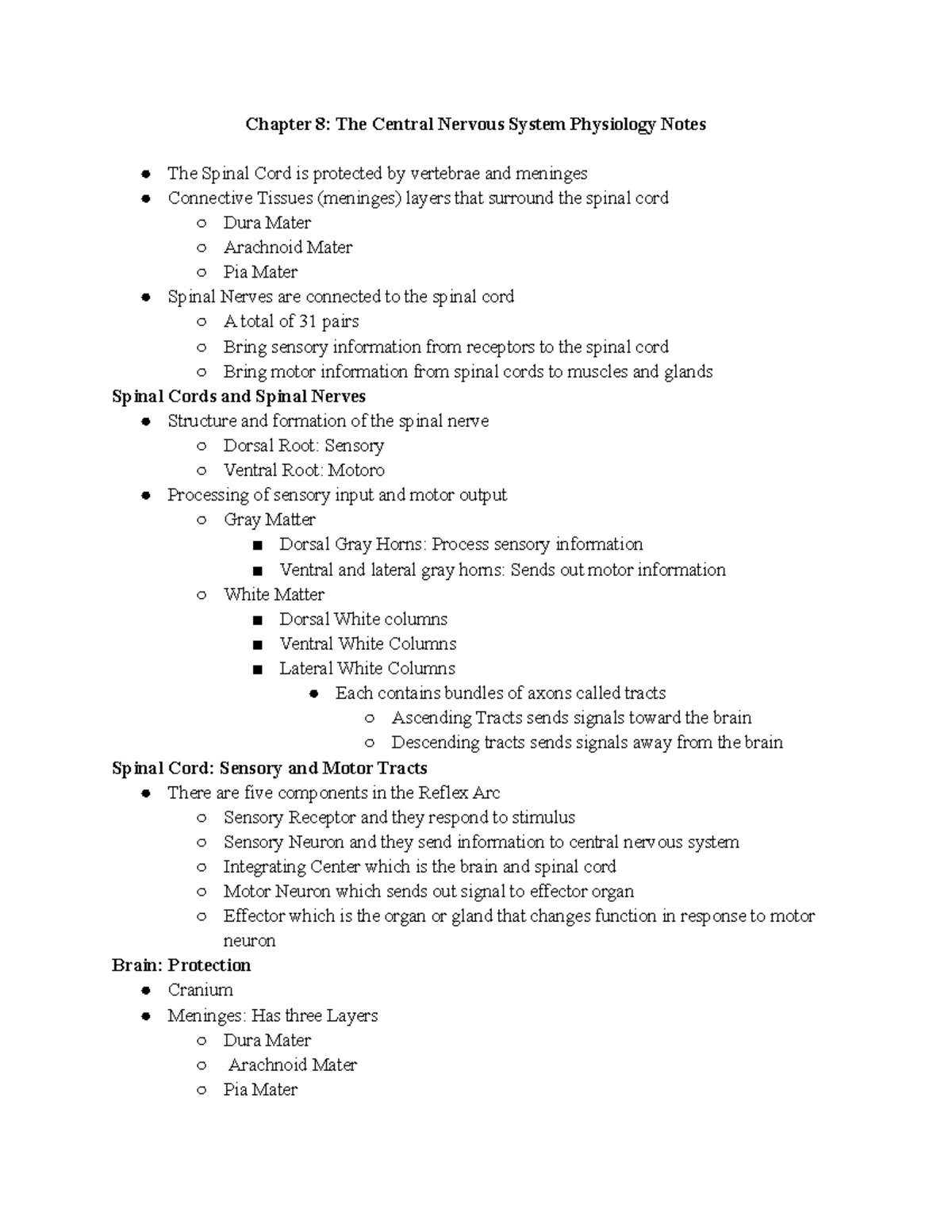 Chapter 8 The Central Nervous System Physiology Notes - Premotor cortex ...