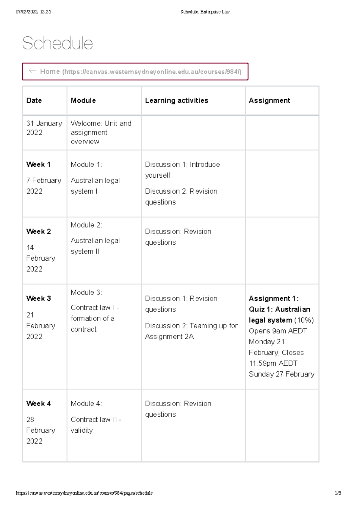 Enterprise Law Schedule - 07/02/2022, 12:25 Schedule: Enterprise Law ...