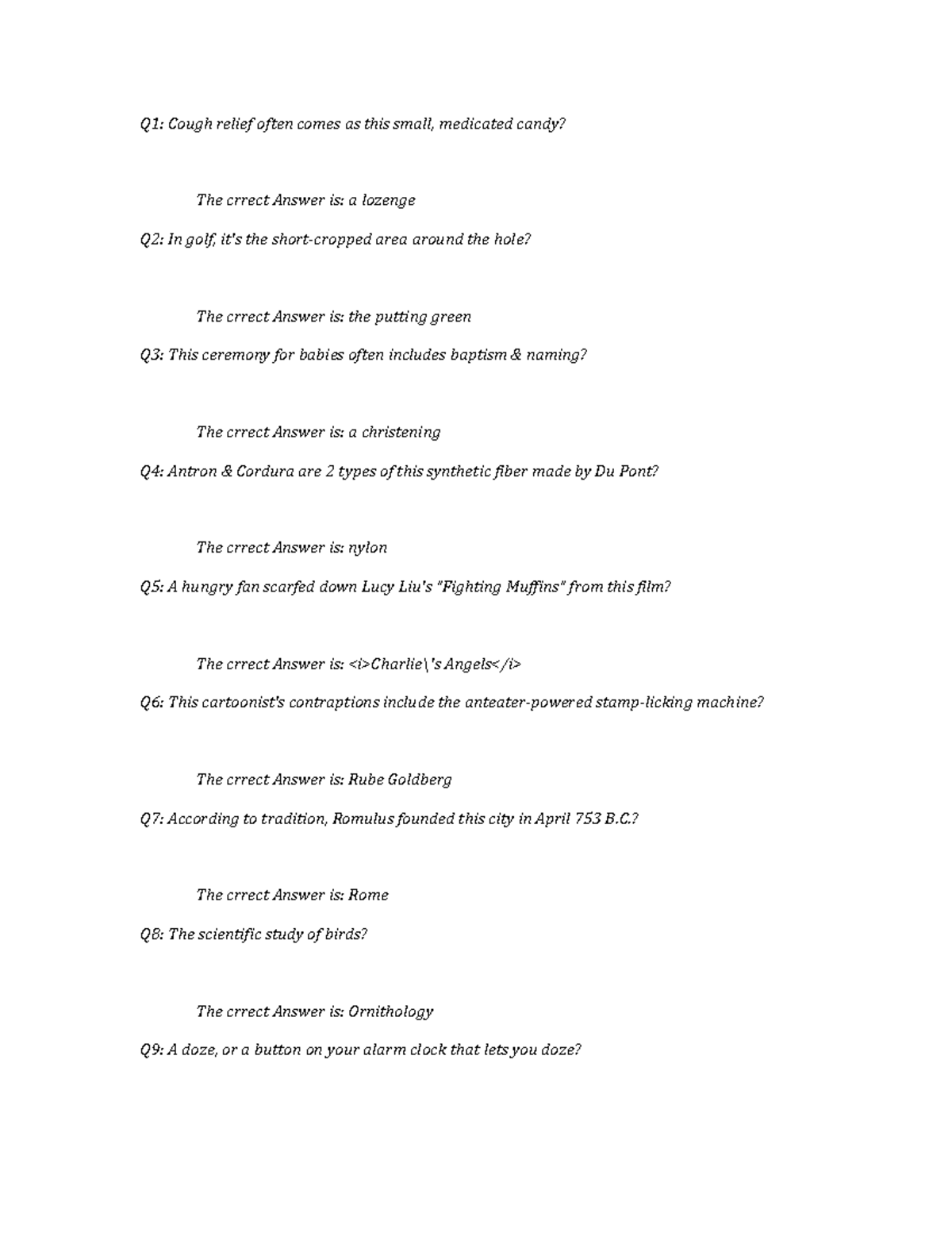 1 Answer Key for CTNP - Q1: Cough relief often comes as this small ...