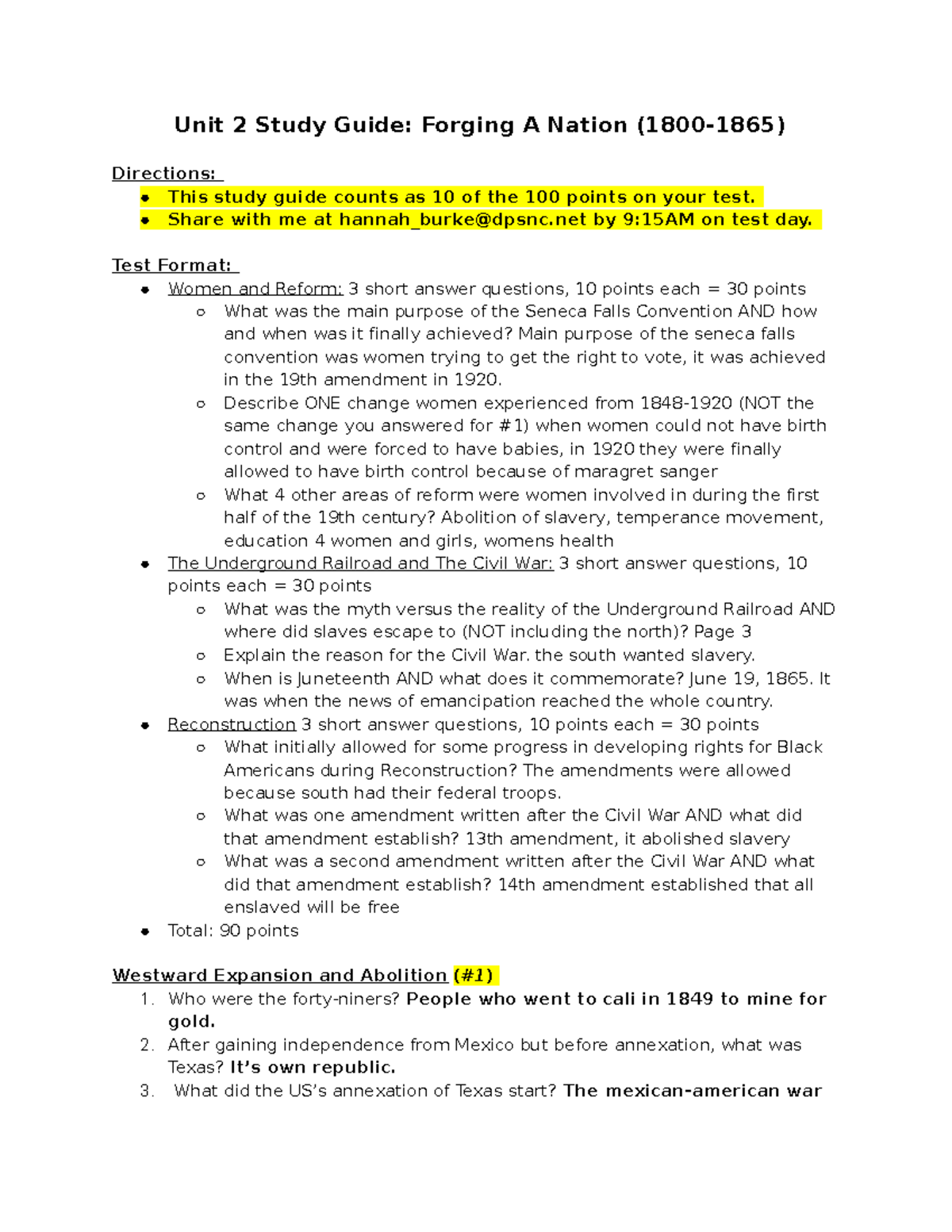 Copy of 8. Unit 2 Study Guide - Unit 2 Study Guide: Forging A Nation ...