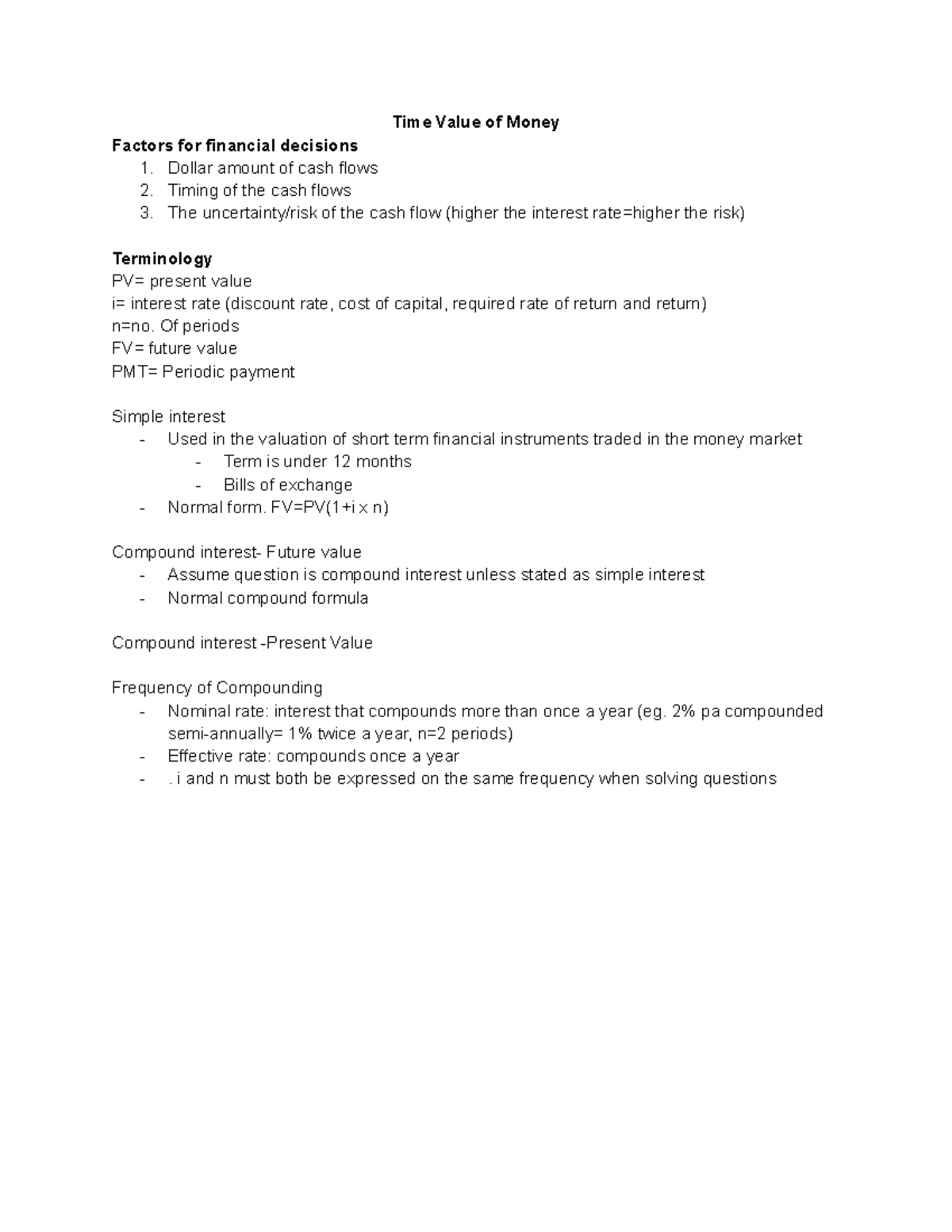 FBF W2 Time Value of Money - Time Value of Money Factors for financial ...