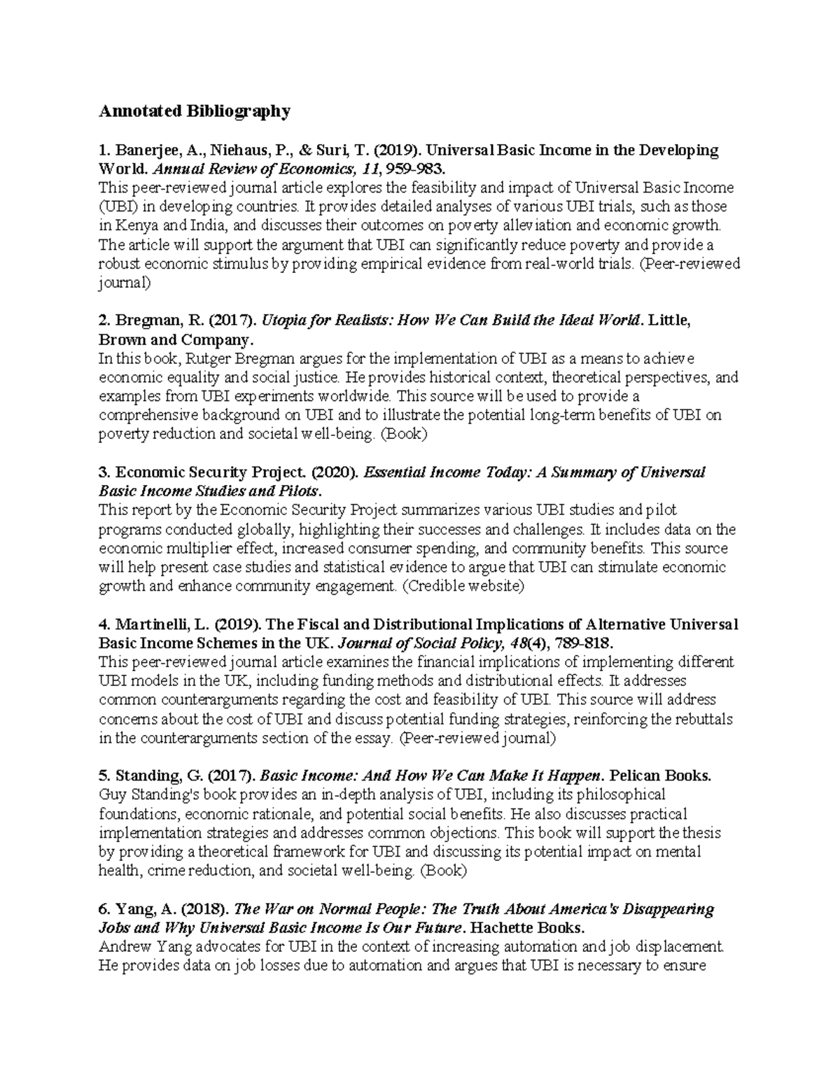 Annotated Bibliography Touchstone 2.2 - Annotated Bibliography Banerjee ...