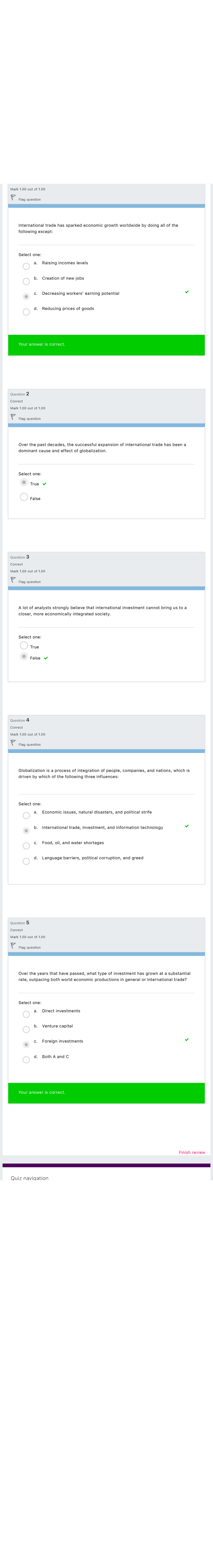 Self-Quiz Unit 1 Attempt review - Finish review Mark 1 out of 1. Flag ...