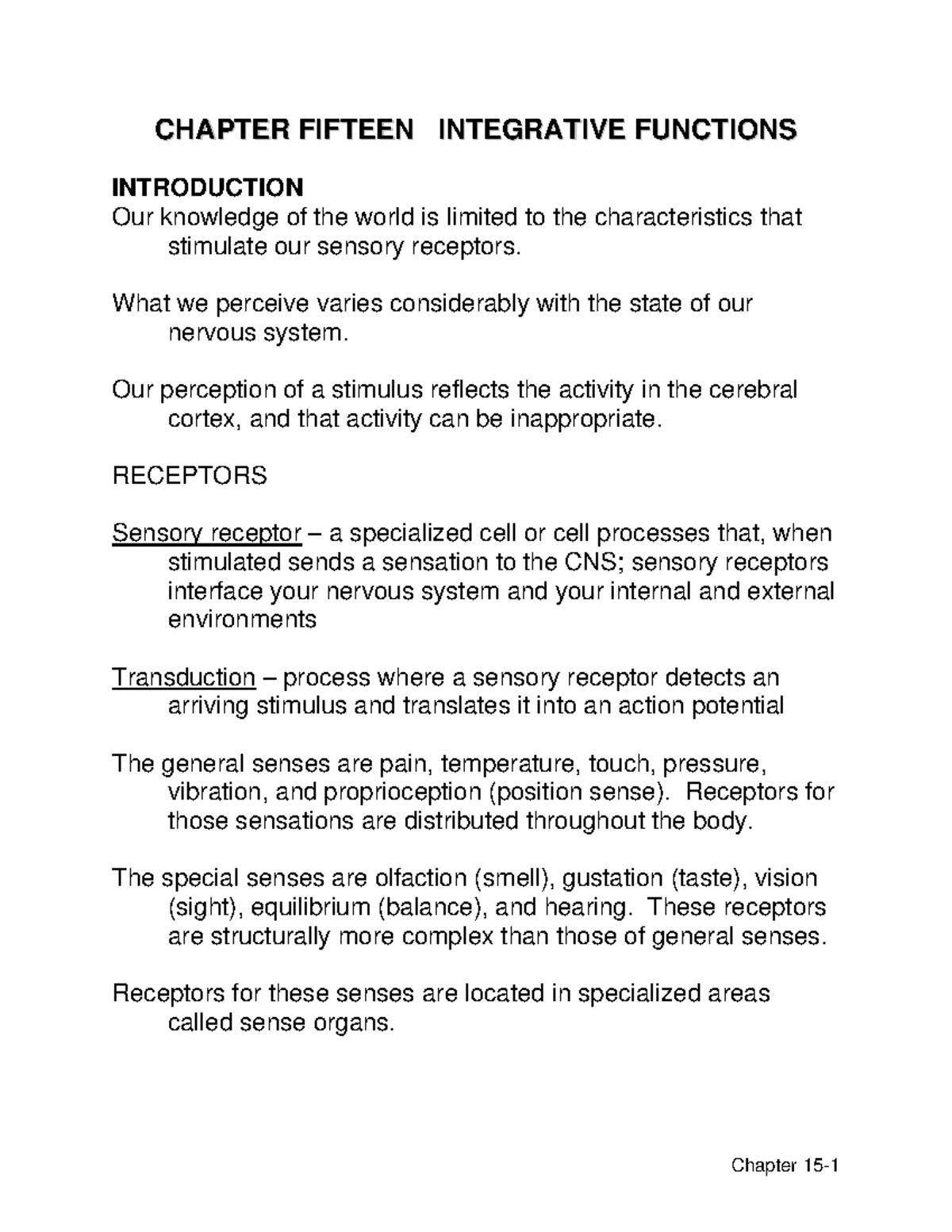 Ch 15 Integrative Functions full notes-2 - CCHHAAPPTTEERR ...
