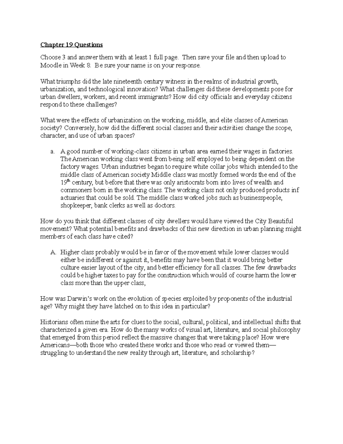 Chapter 19 Questions 2021 3 - Chapter 19 Questions Choose 3 and answer ...