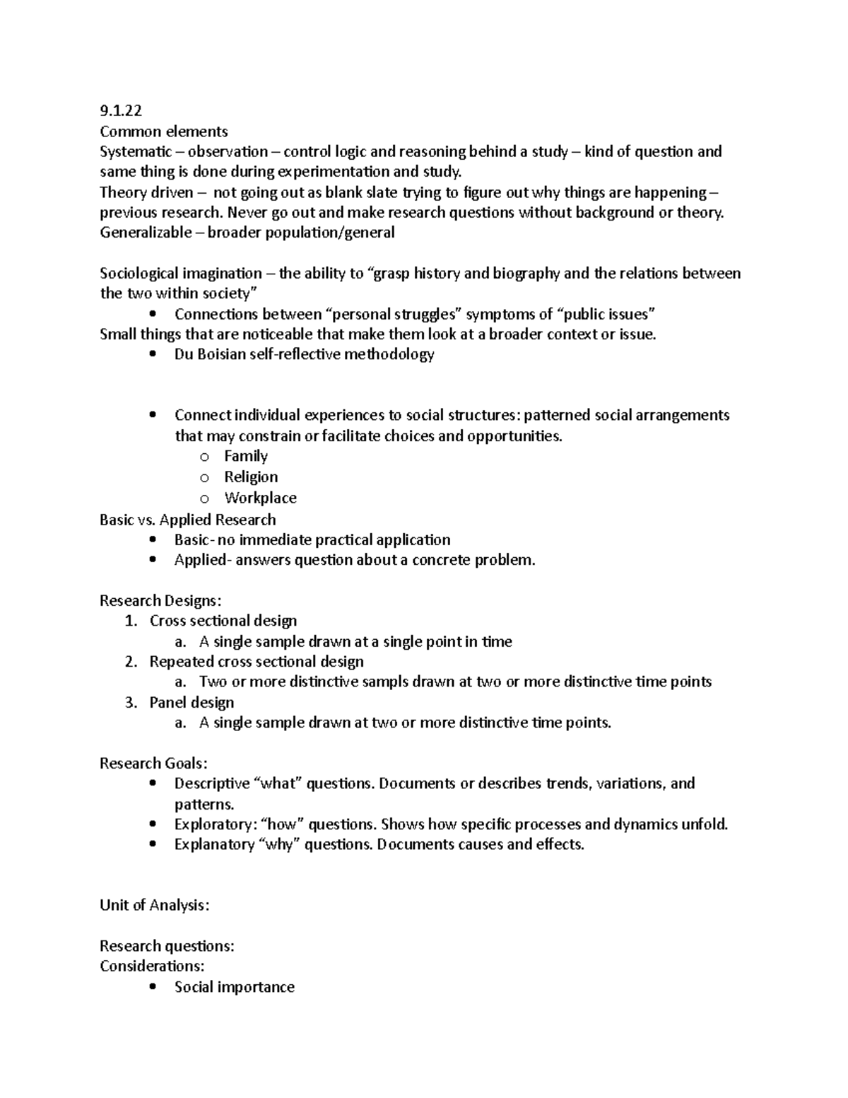 Intro Research methods - 9. Common elements Systematic – observation ...