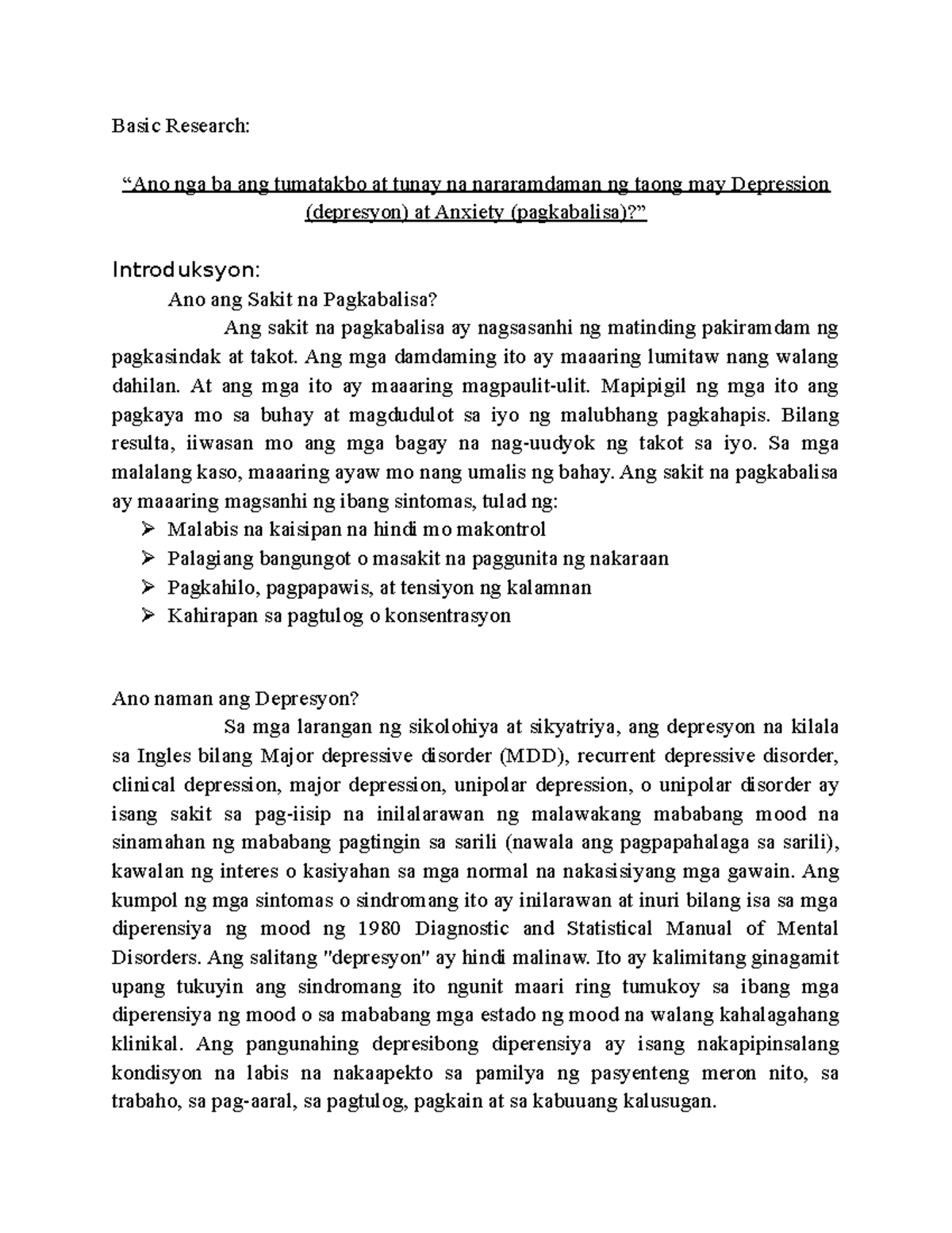 Basic Research of the research we've conducted - Basic Research: “Ano ...