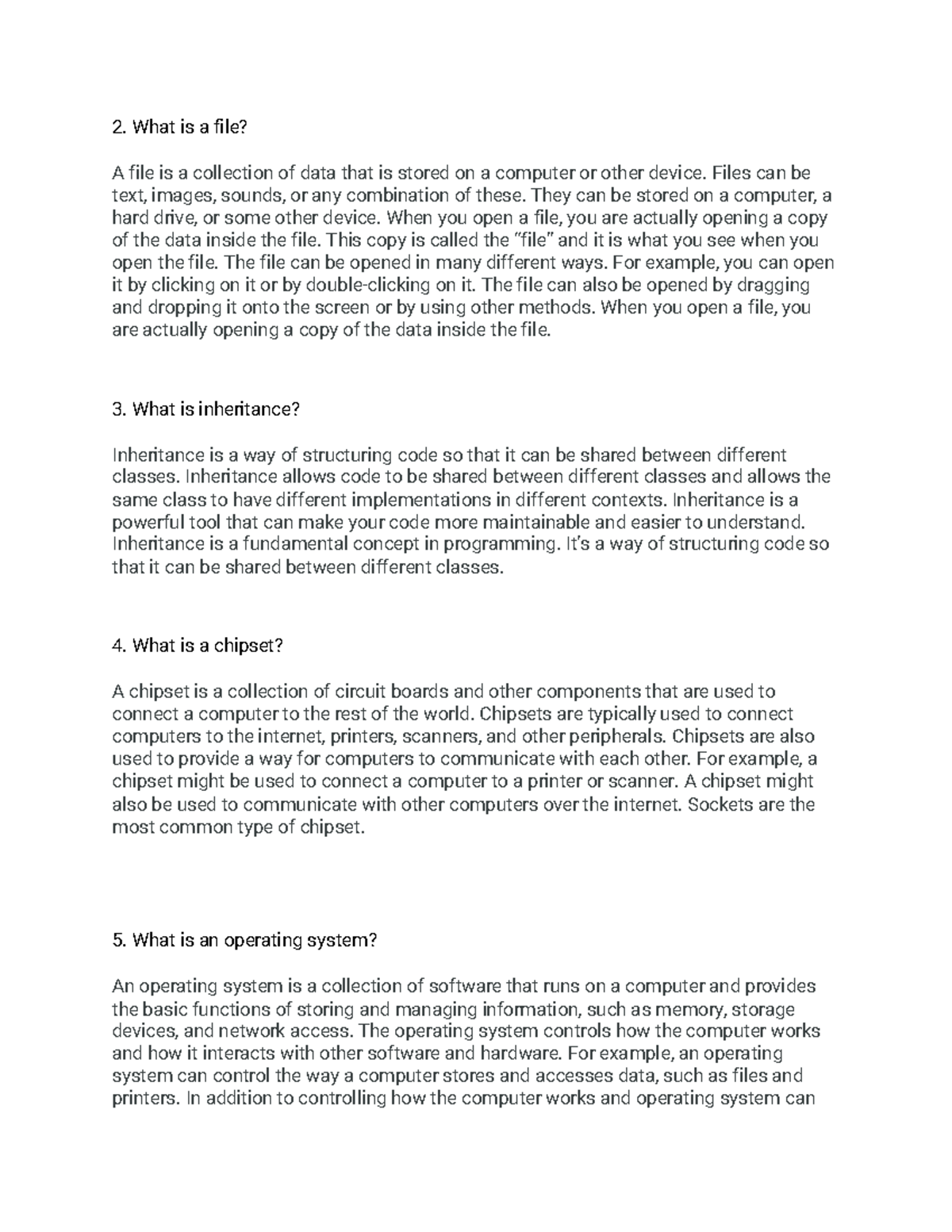 Computer of 3 - What is a file? A file is a collection of data that is ...