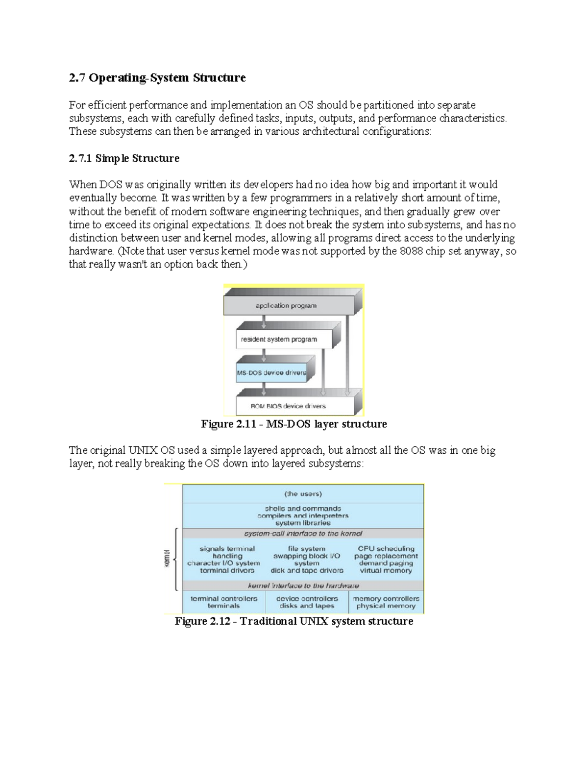 Lec3a OS structure - important - 2 Operating-System Structure For ...