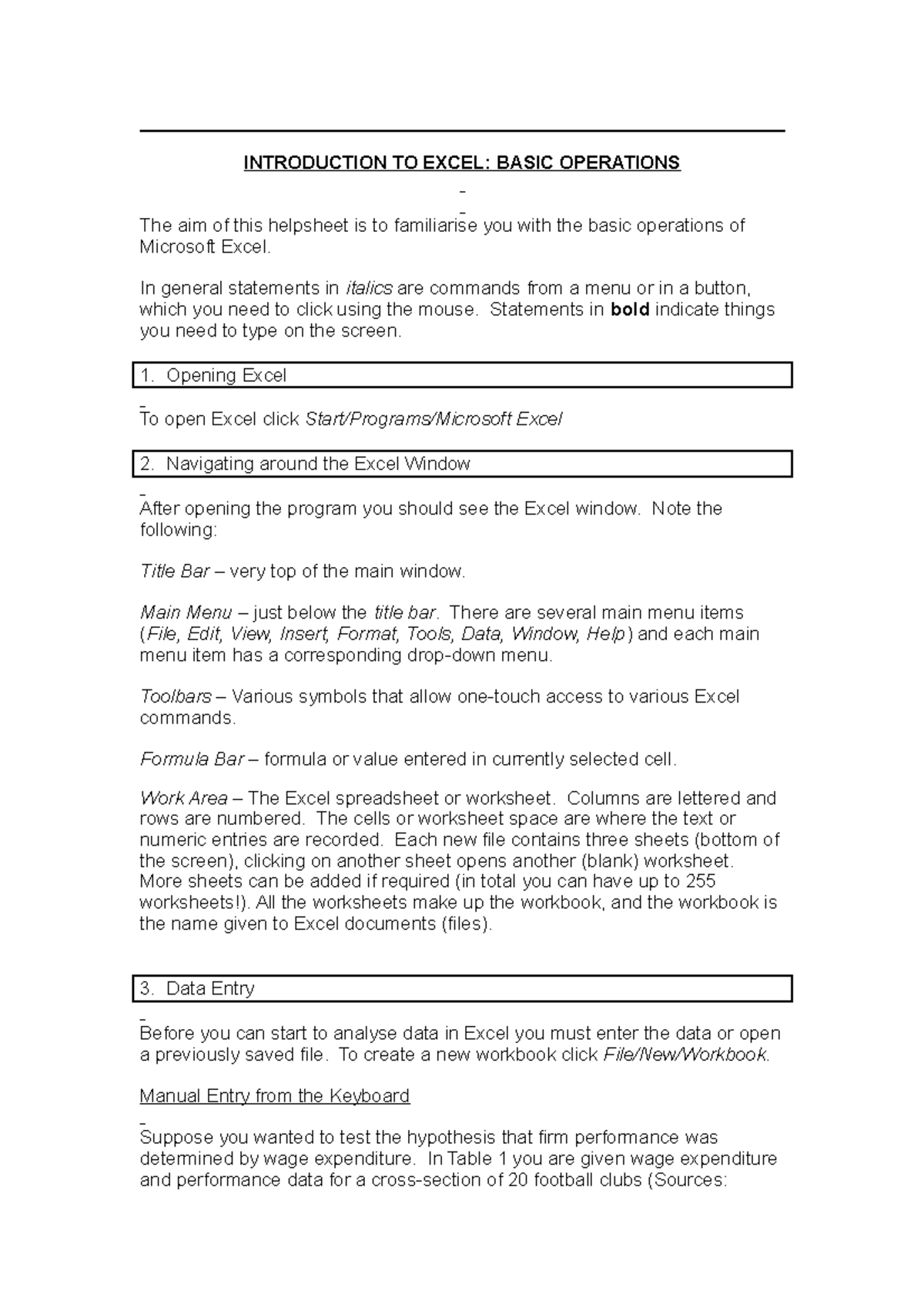 Excel Basic Operations - B.Com GENERAL - Studocu
