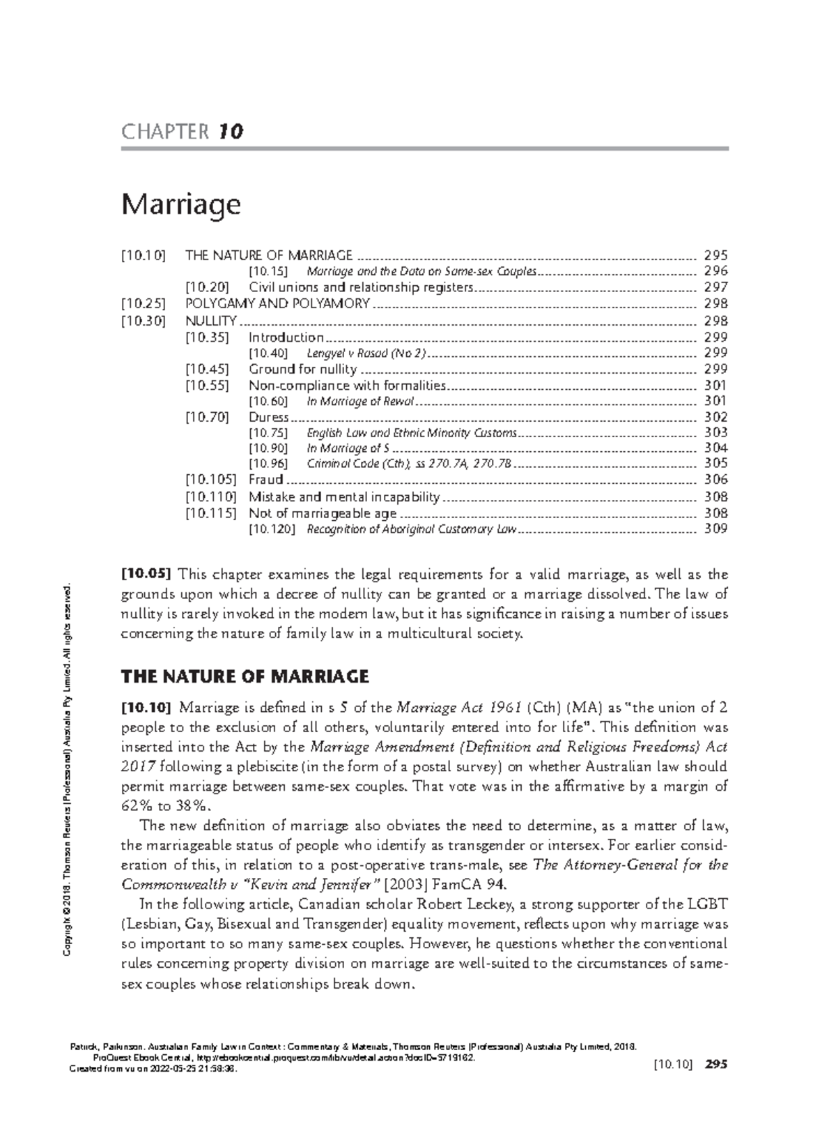 10 Marriage - [10] 295 CHAPTER 10 Marriage [10] THE NATURE OF MARRIAGE ...