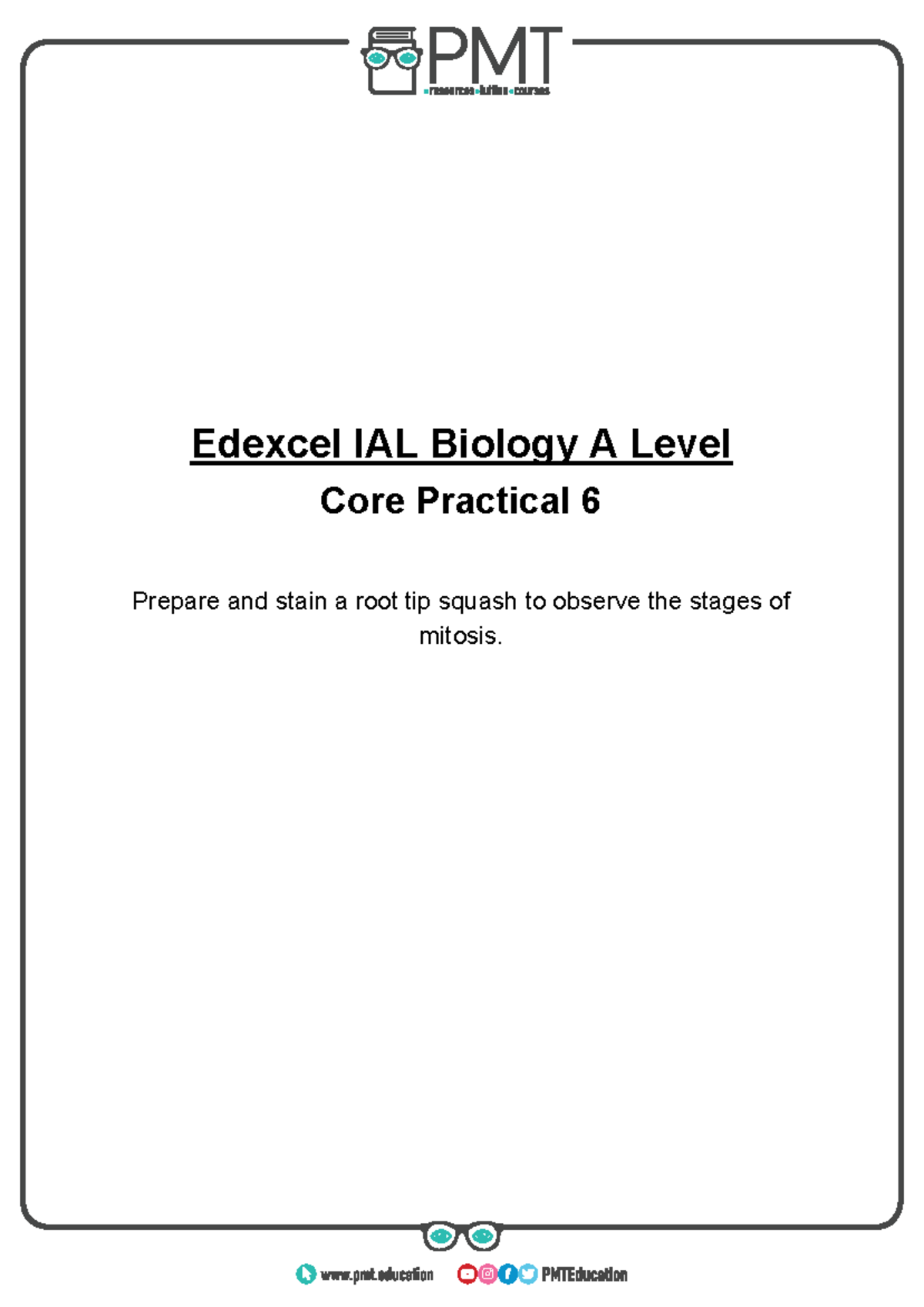 CP 06 - Stages of mitosis - Edexcel IAL Biology A Level Core Practical ...