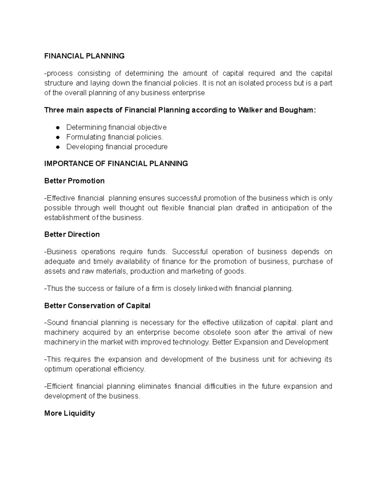 Financial Planning-notes - FINANCIAL PLANNING -process consisting of ...