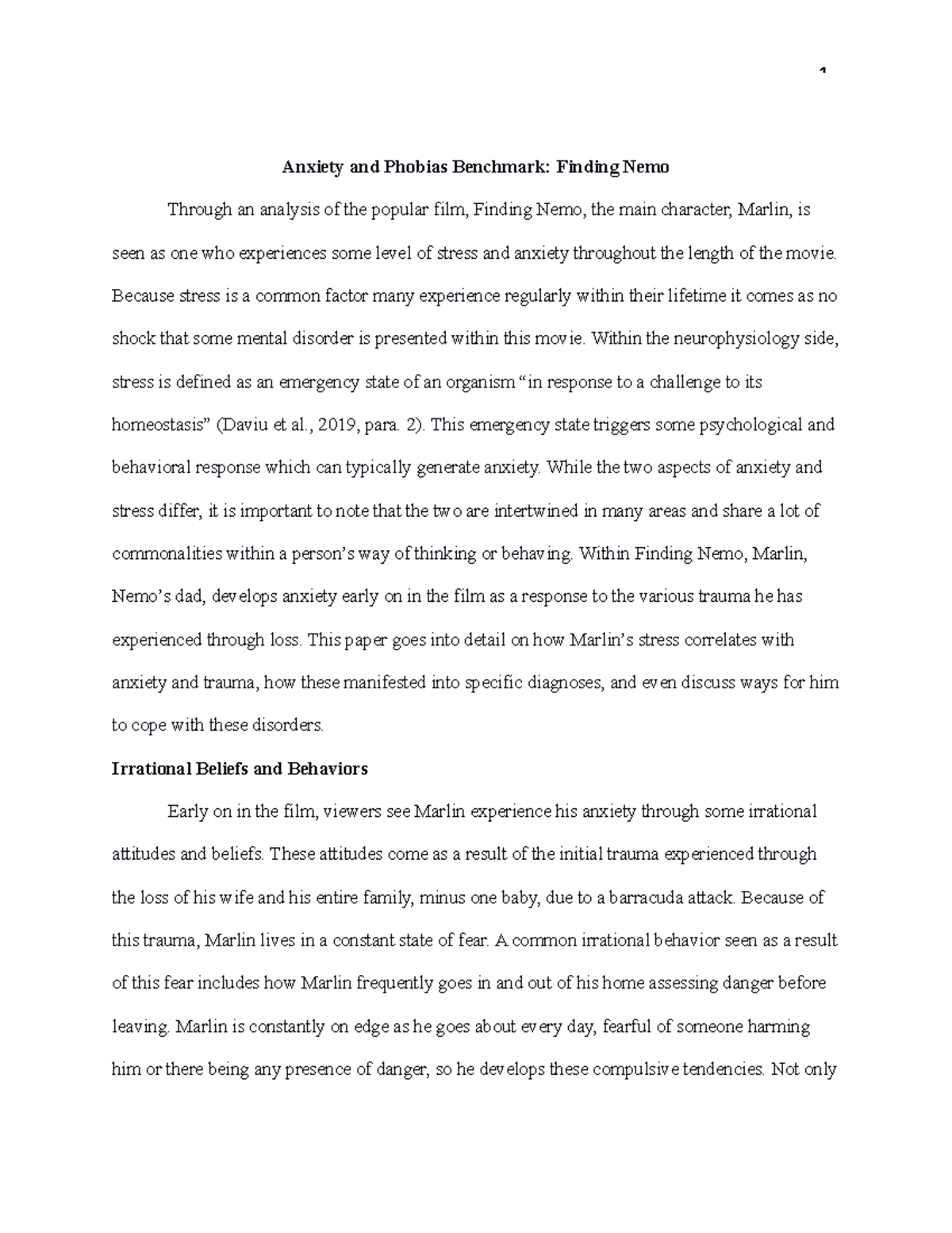 Finding Nemo Paper - Anxiety and Phobias Benchmark: Finding Nemo ...