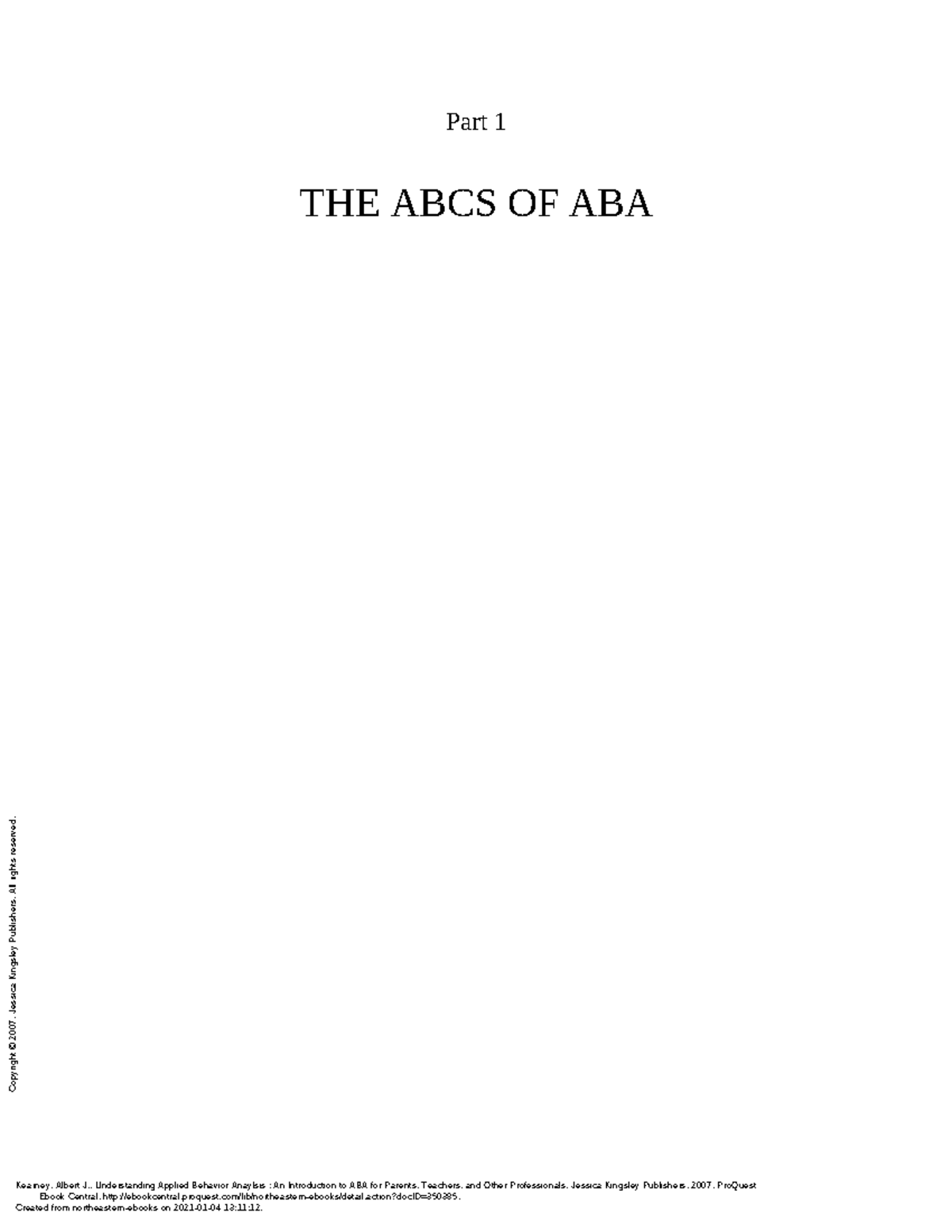 Understanding Applied Behavior Anaylsis An Introdu - Part 1 THE ABCS OF ...
