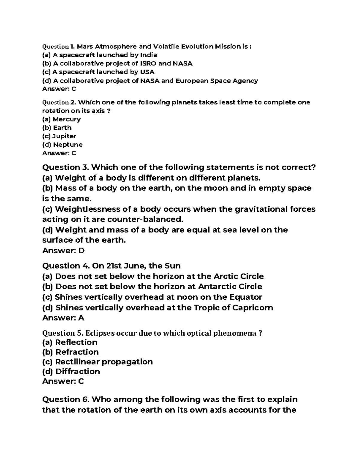 Physical geography part 3 - Question 1. Mars Atmosphere and Volatile ...