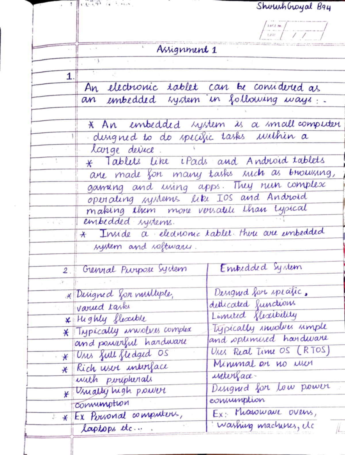 Iot1 - Assignment Notes - Shoush Goyal B94 PACI N. DATE Assignment 1 1 ...