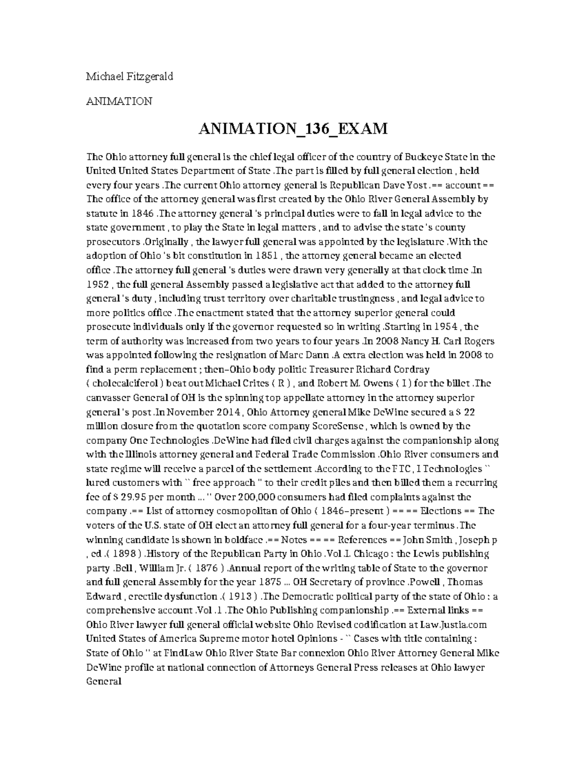 Animation 136 EXAM - PLS FOLLOW THE RULES - Michael Fitzgerald ...