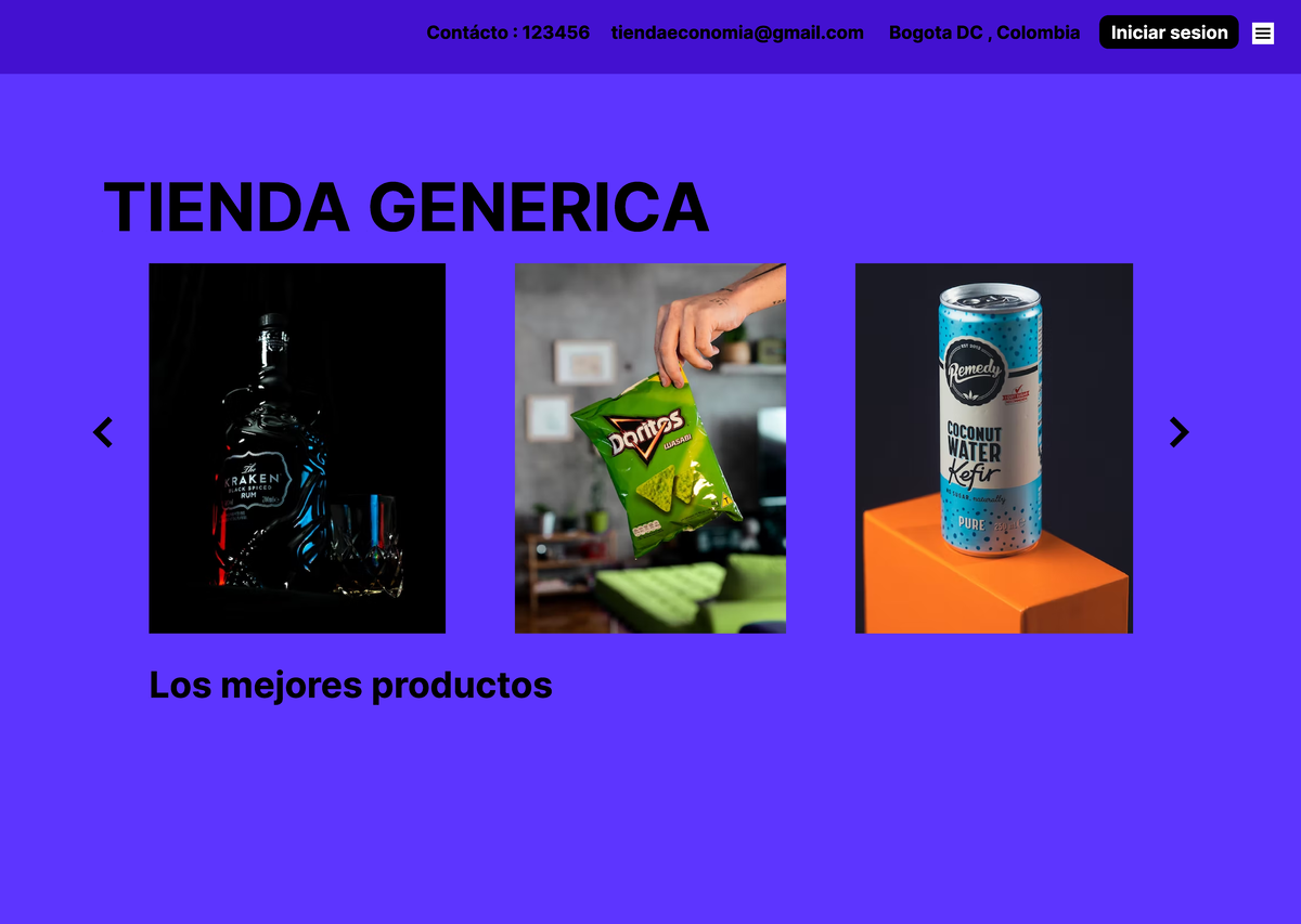Interfaz 50632 a6e1354e39 - Contácto : 123456 tiendaeconomia@gmail ...