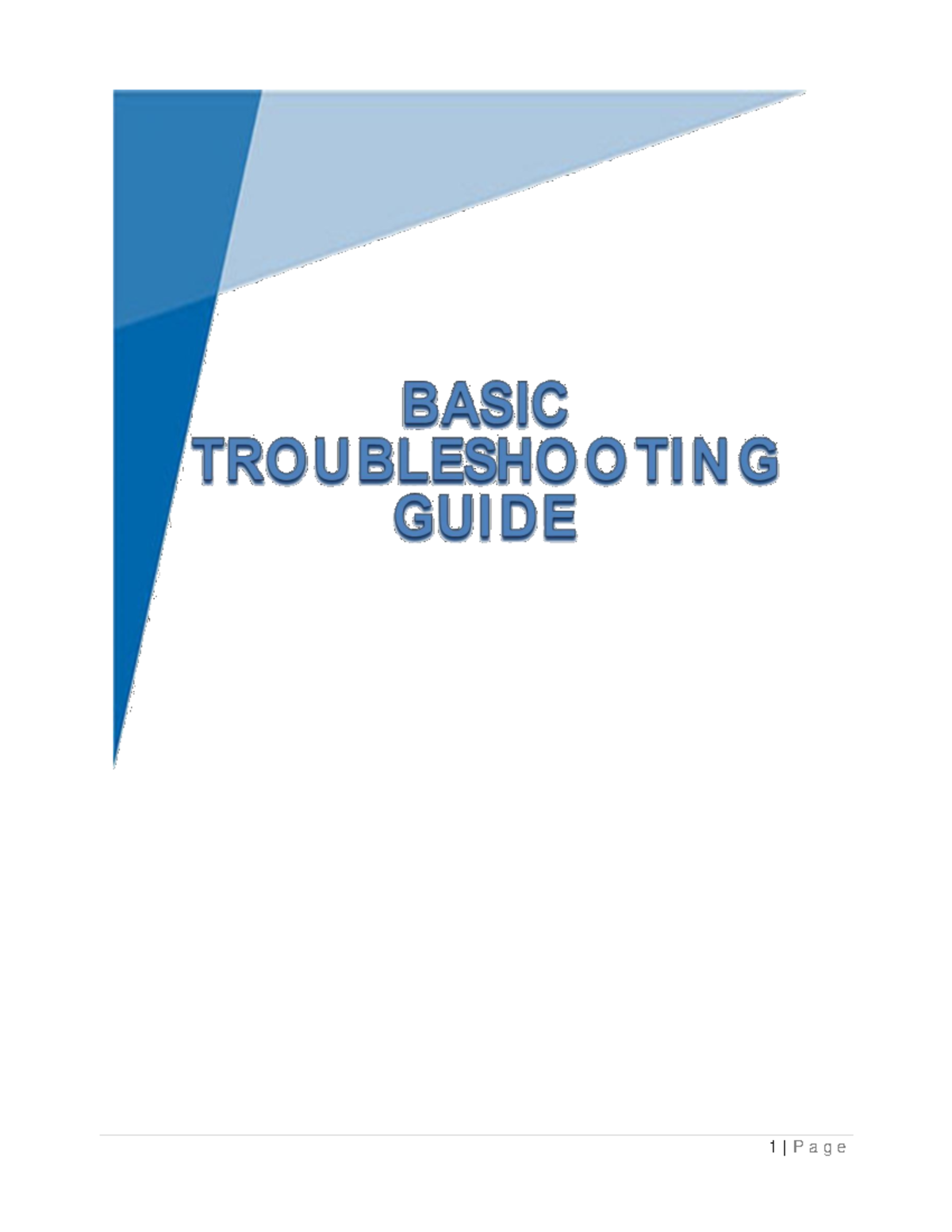 Basic Troubleshooting Guide Generators - this is just a for free - Studocu