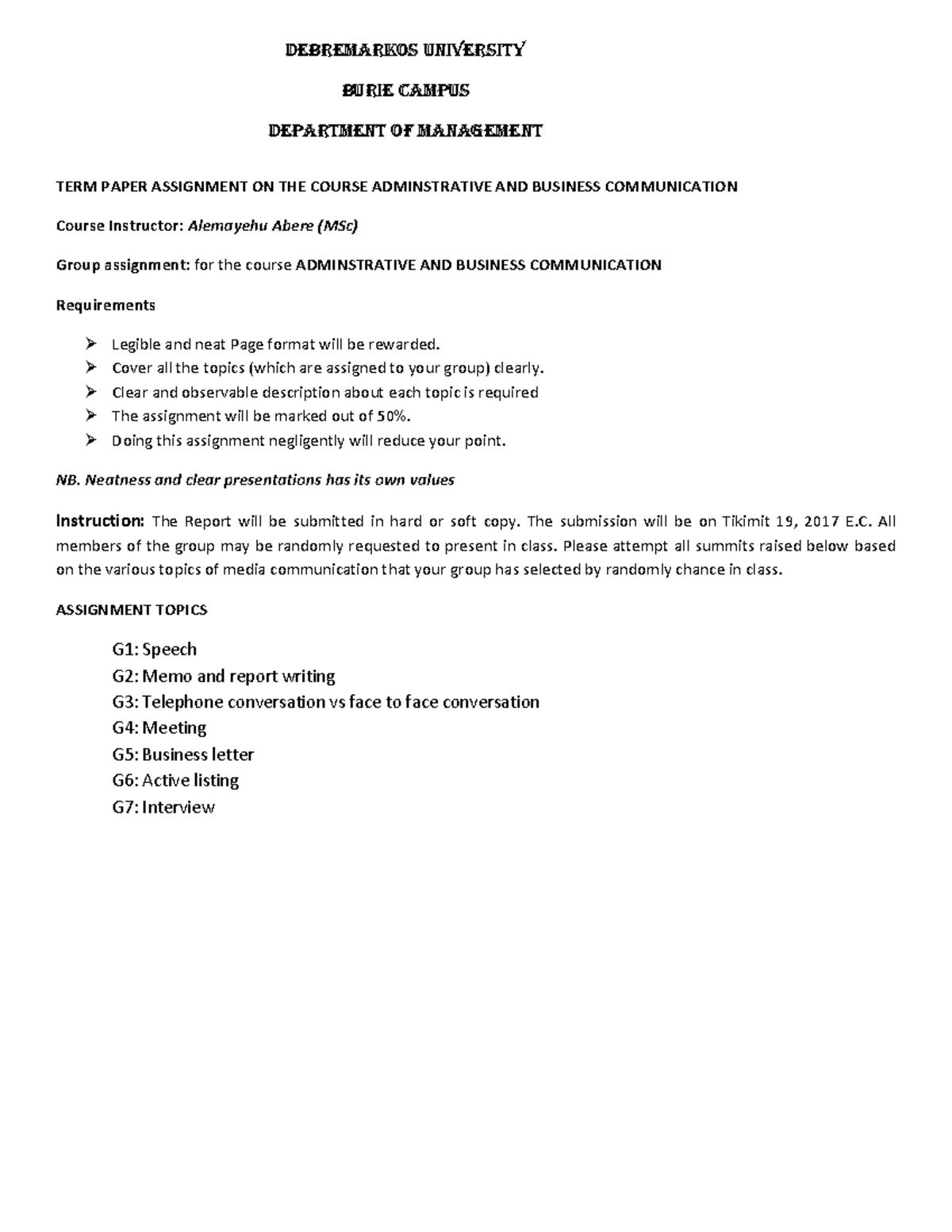 ABC Assignment 020704 - TERM PAPER ASSIGNMENT ON THE COURSE ...