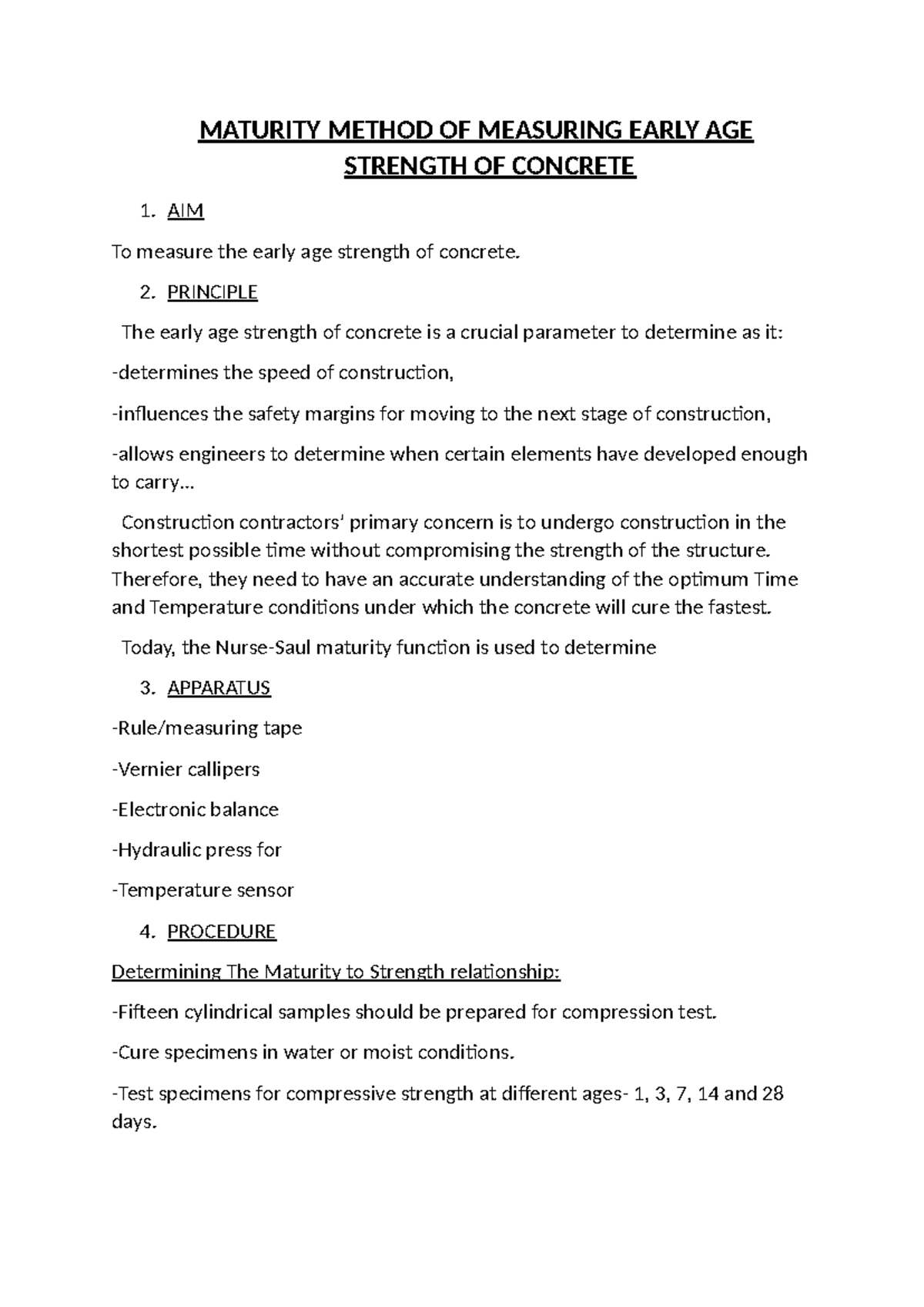 LAB NO. 26 Maturity OF Concrete - MATURITY METHOD OF MEASURING EARLY ...