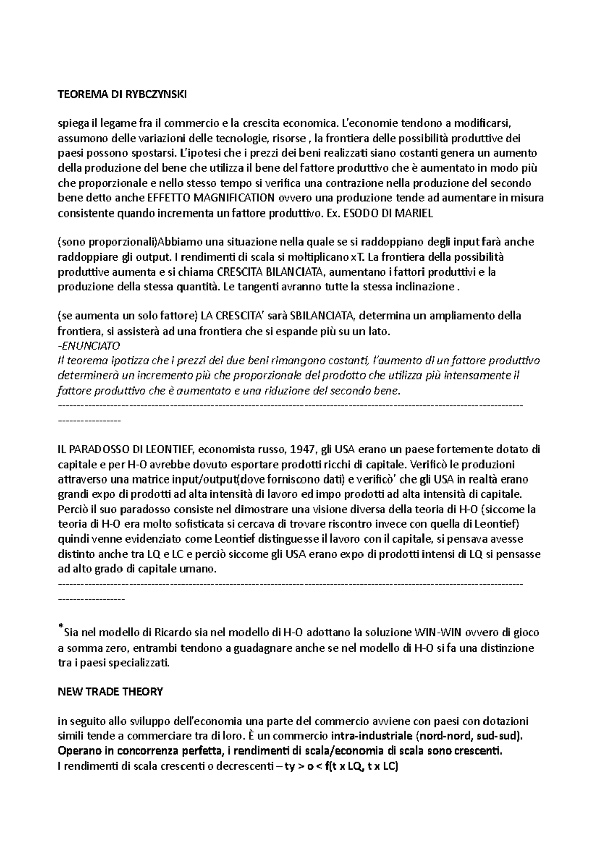 Teorema DI Rybczynski - Anno 18/19 - TEOREMA DI RYBCZYNSKI spiega il ...